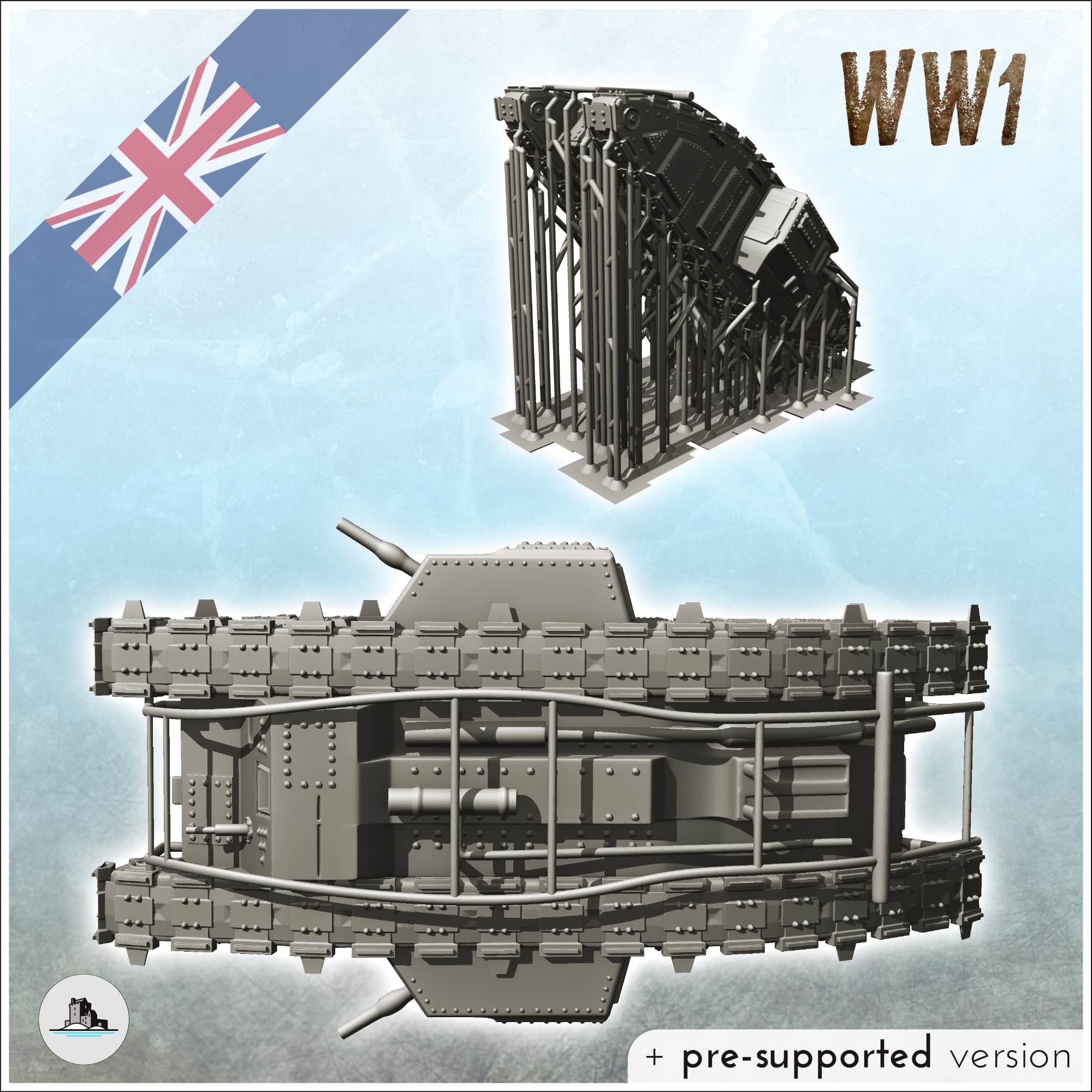 Mark I Male - WW1 british tank by Hartolia Miniatures - Wargaming3D