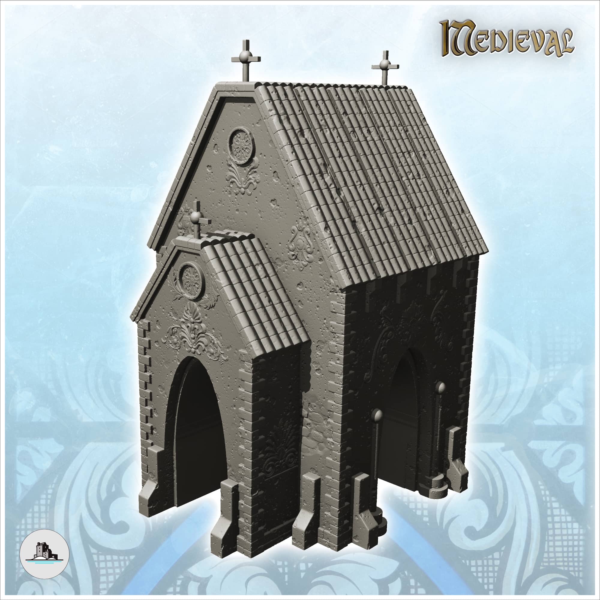 Christian mausoleum with cross and tile roof (1) by Hartolia Miniatures ...