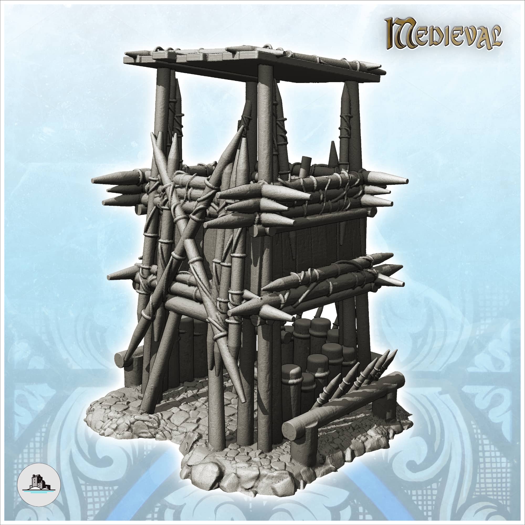 Wooden spike tower with storey and roof (7) by Hartolia Miniatures ...