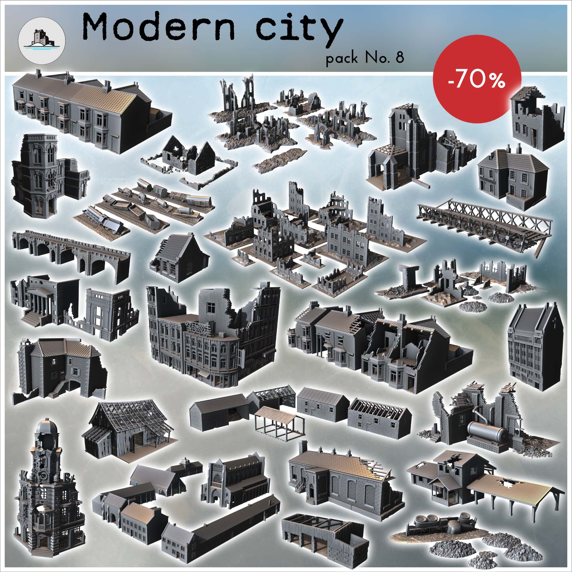 Modern city pack No. 8 by Hartolia Miniatures - Wargaming3D