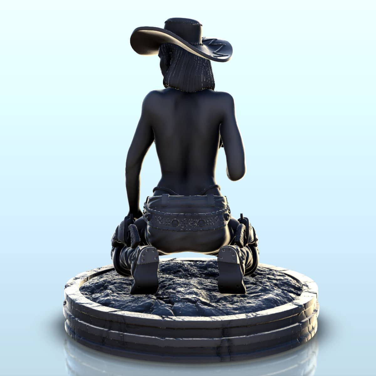 Half Naked Woman Crouching With Revolver 22 By Hartolia Miniatures