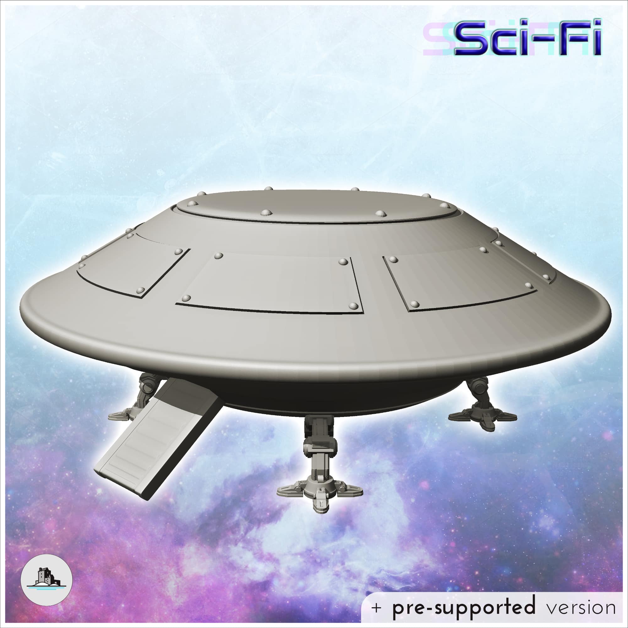 Alien flying saucer on legs with open access ramp (4) by Hartolia ...