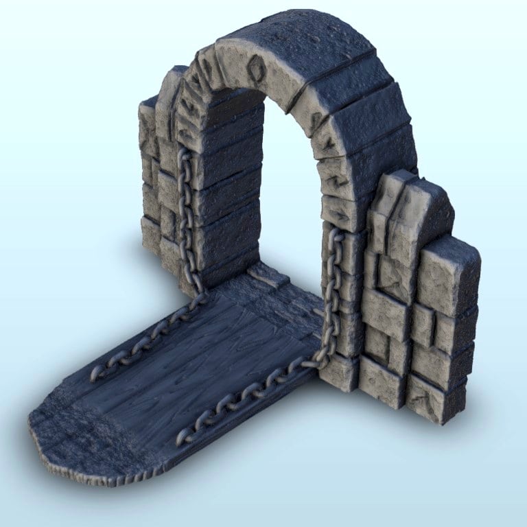 Medieval gates with chains by Hartolia Miniatures - Wargaming3D