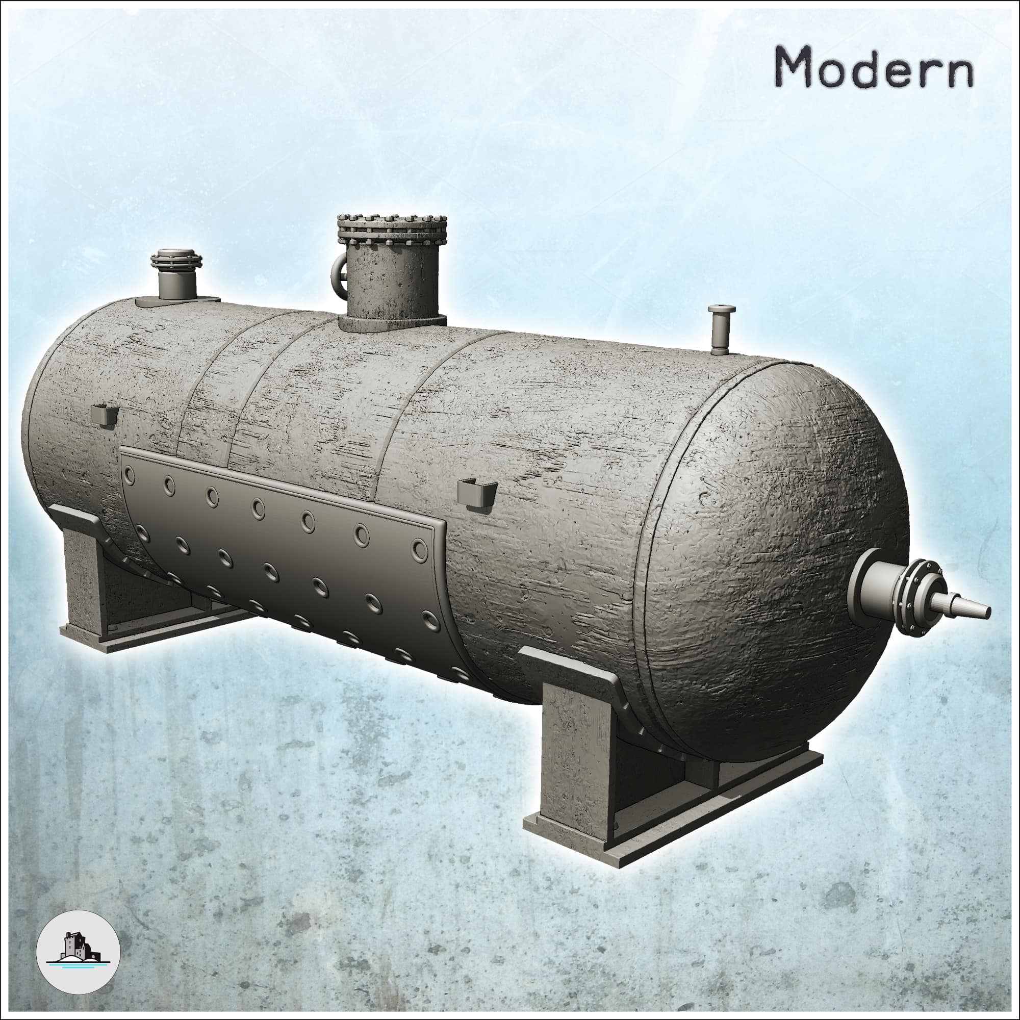 Metal chemical tank with valves (1) by Hartolia Miniatures - Wargaming3D
