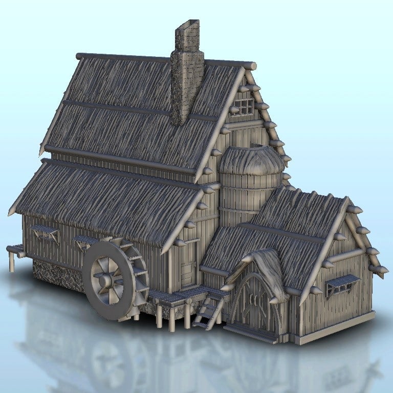 Viking water mill by Hartolia Miniatures - Wargaming3D