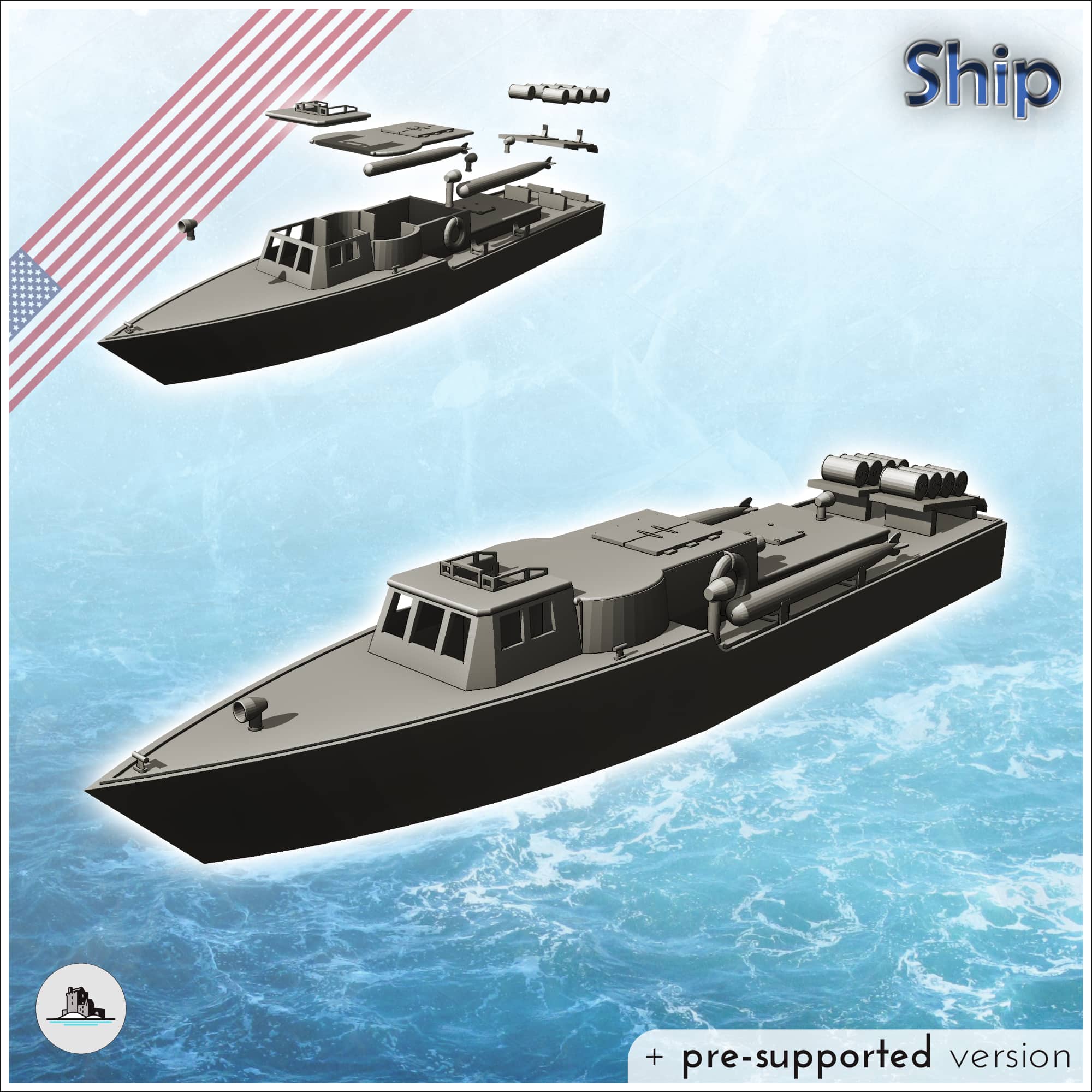 Cold Era US military river boats pack No. 1 by Hartolia Miniatures ...
