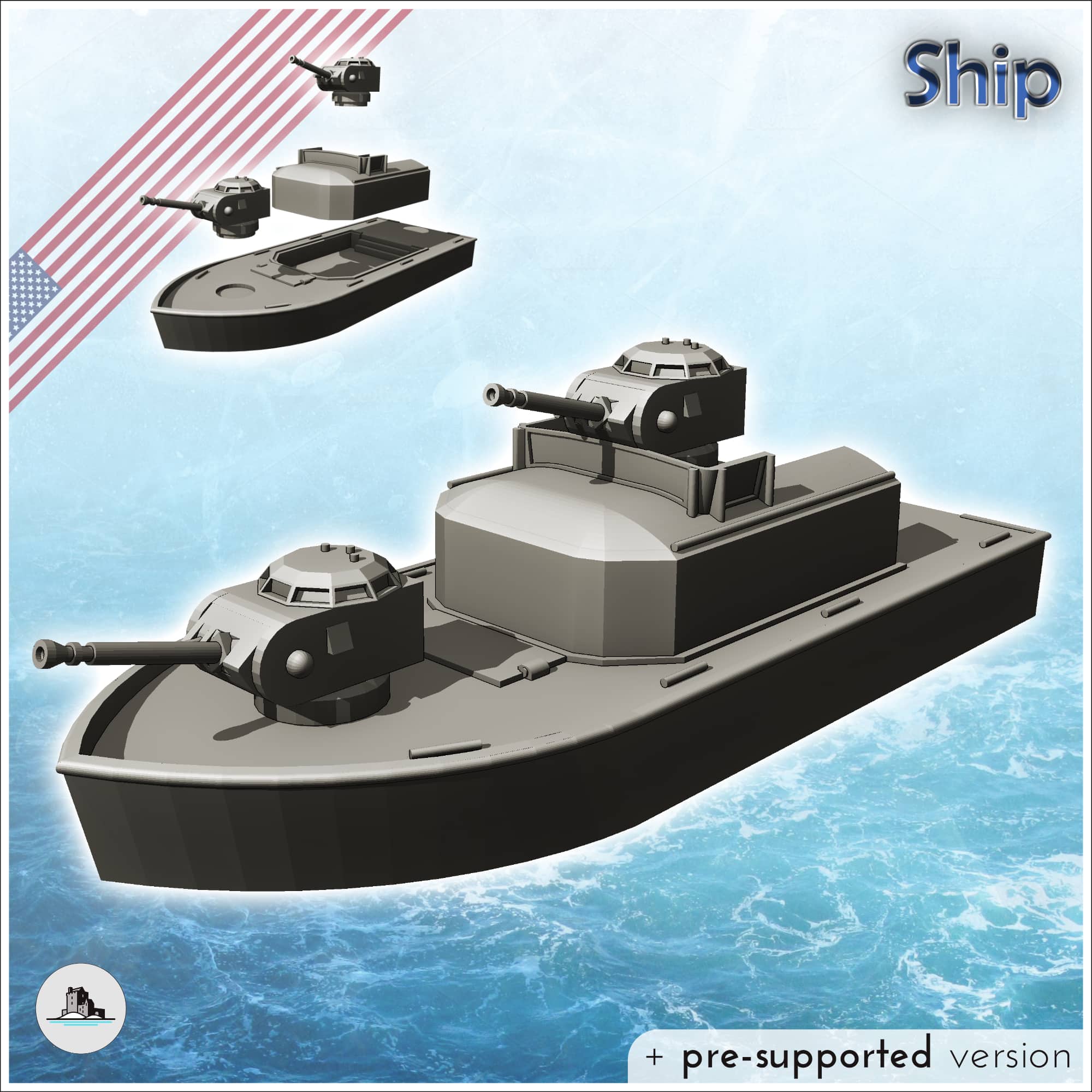 Cold Era US military river boats pack No. 1 by Hartolia Miniatures ...