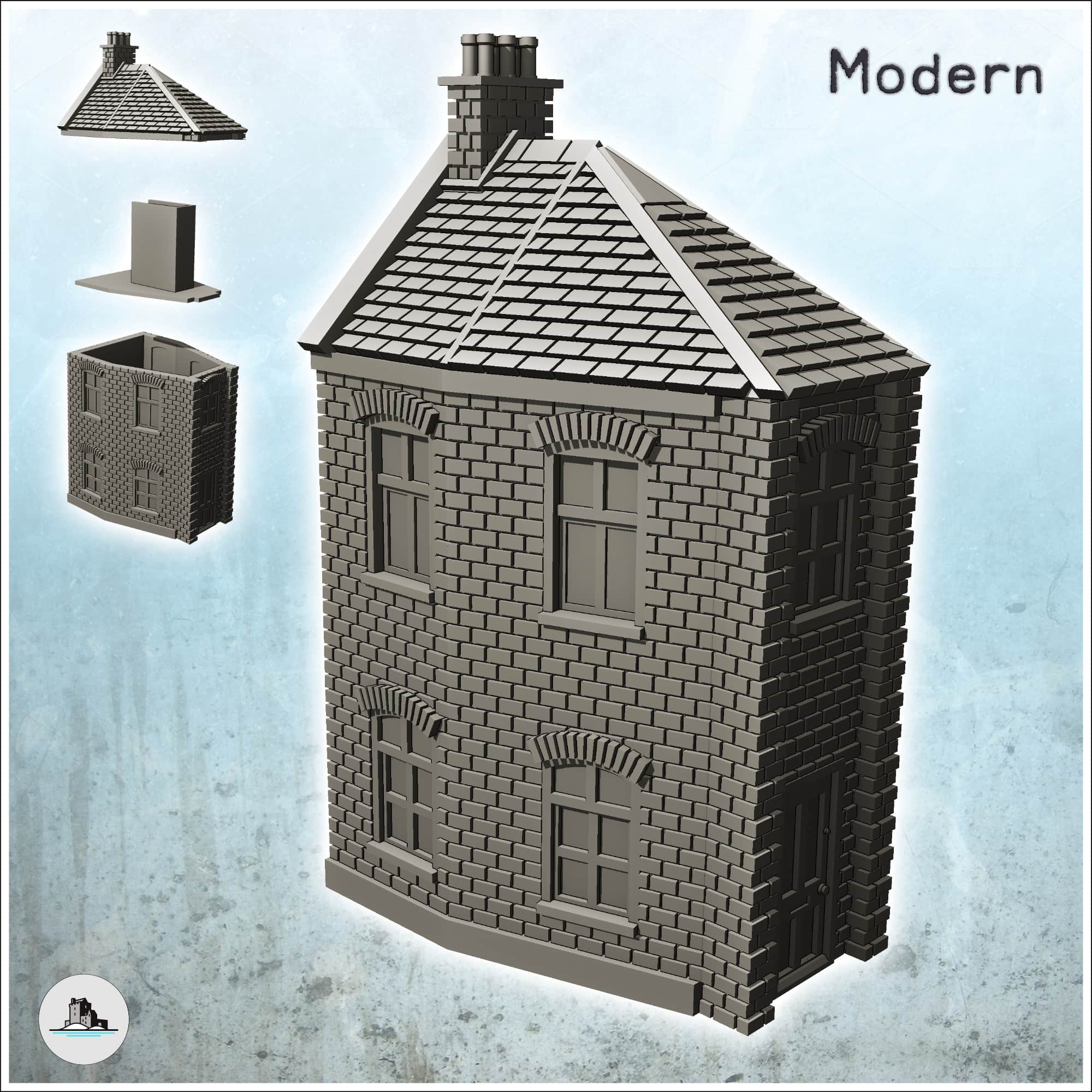Brick building with tiled roof and floor (8) by Hartolia Miniatures ...