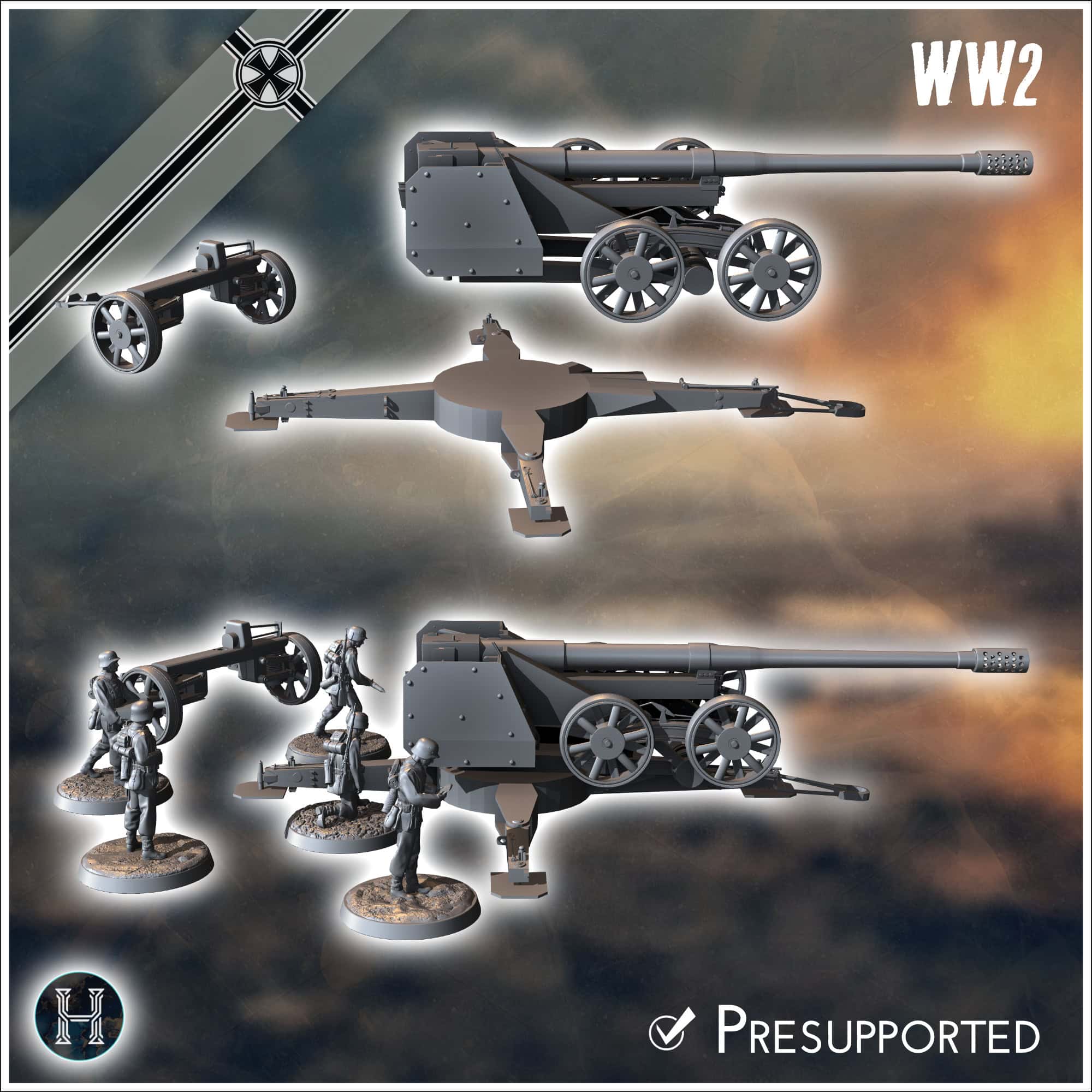 128 mm Pak 44 (Rheinmetall version) by Hartolia Miniatures - Wargaming3D