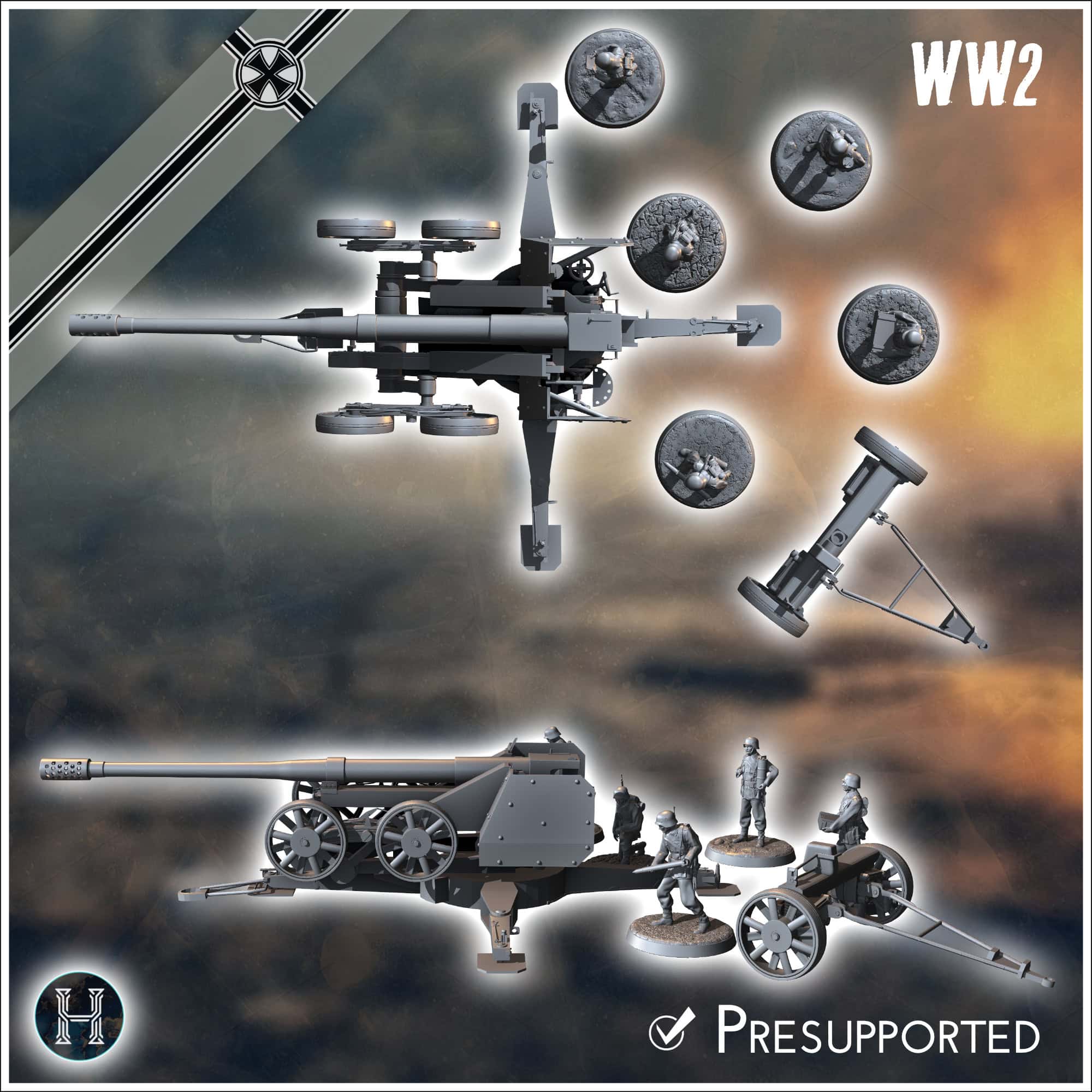 128 mm Pak 44 (Rheinmetall version) by Hartolia Miniatures - Wargaming3D