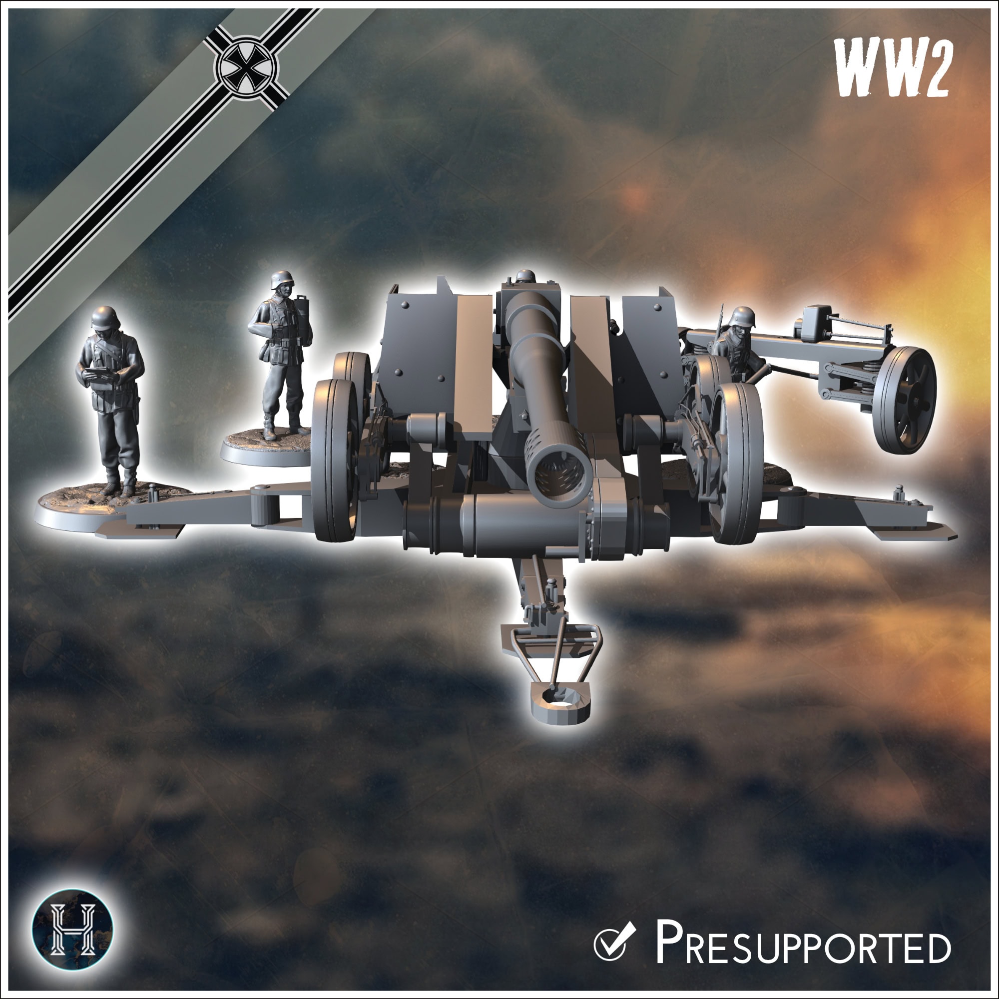 128 mm Pak 44 (Rheinmetall version) by Hartolia Miniatures - Wargaming3D