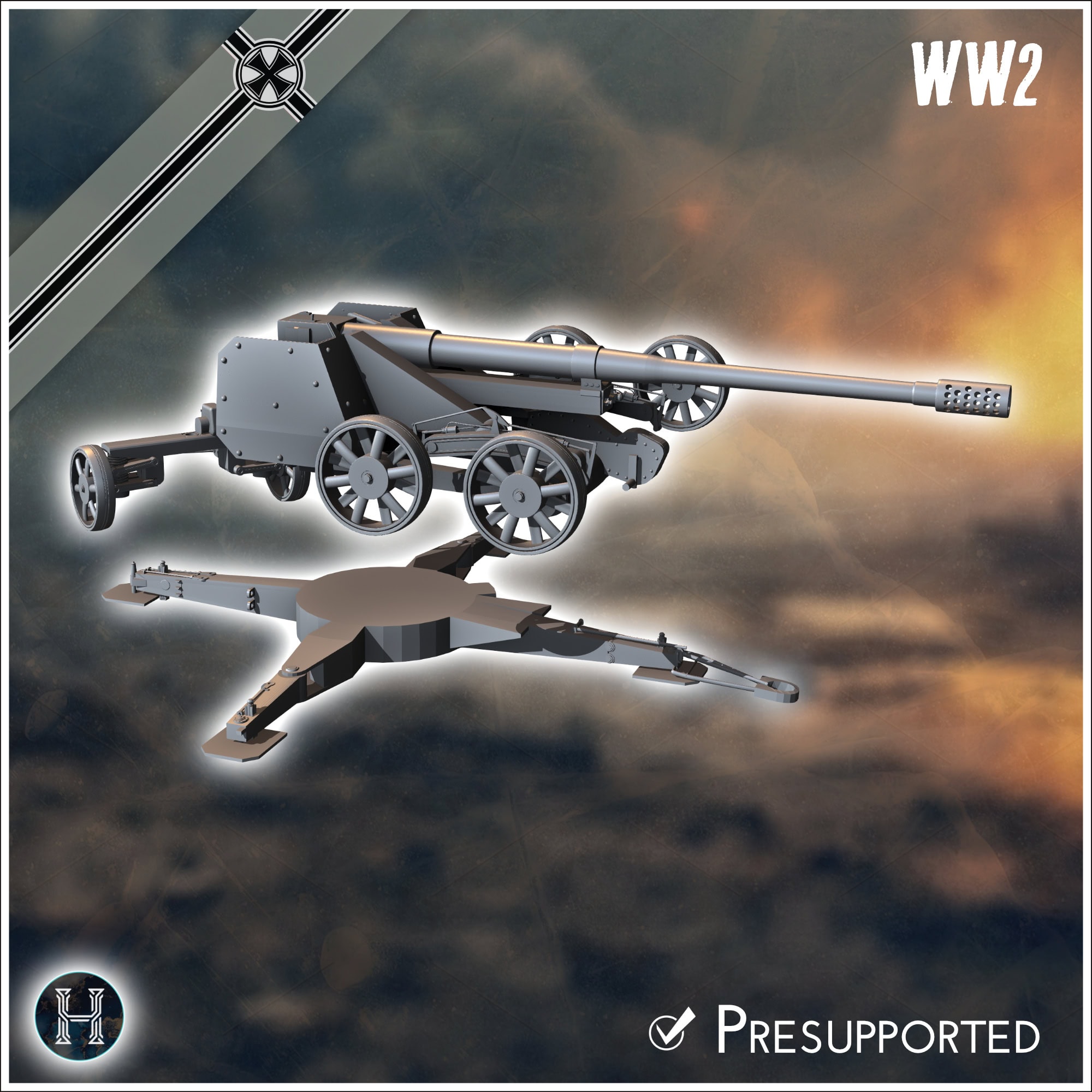 128 mm Pak 44 (Rheinmetall version) by Hartolia Miniatures - Wargaming3D