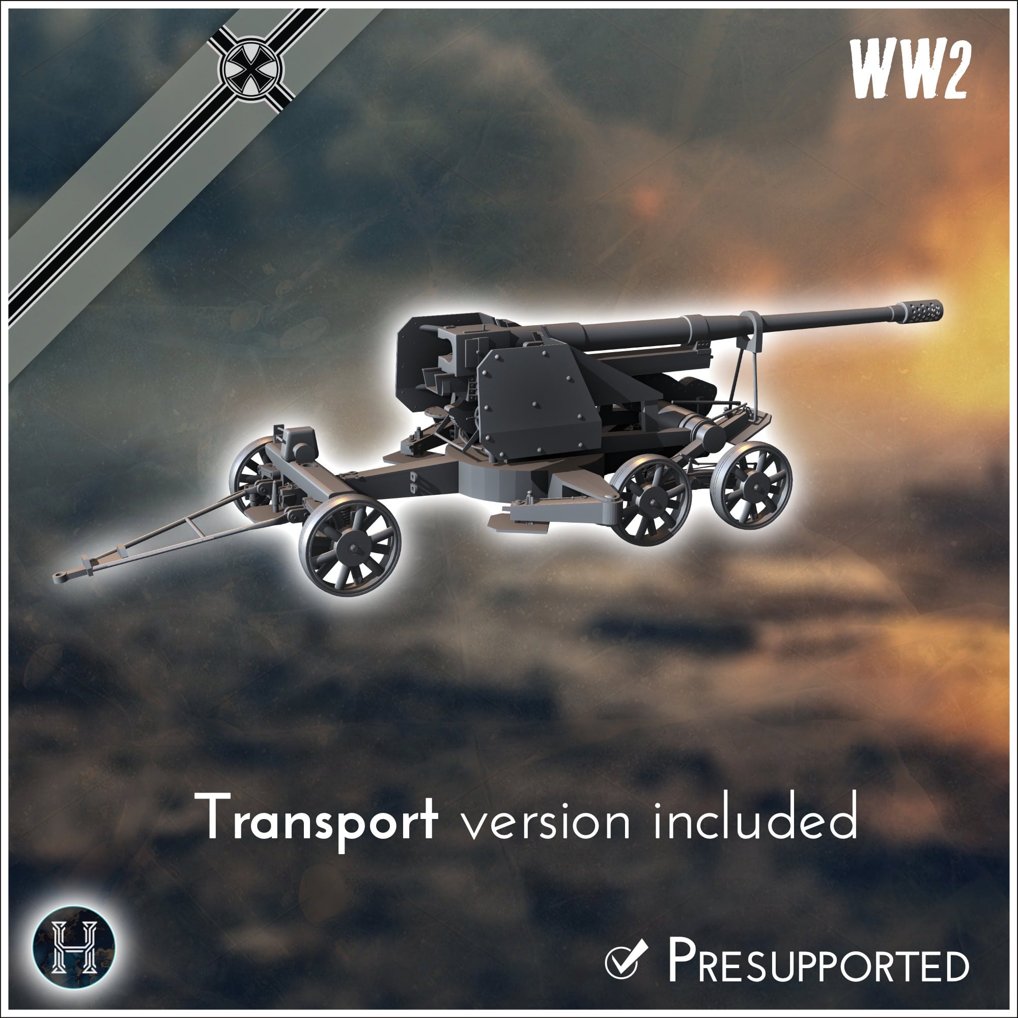 128 mm Pak 44 (Rheinmetall version) by Hartolia Miniatures - Wargaming3D