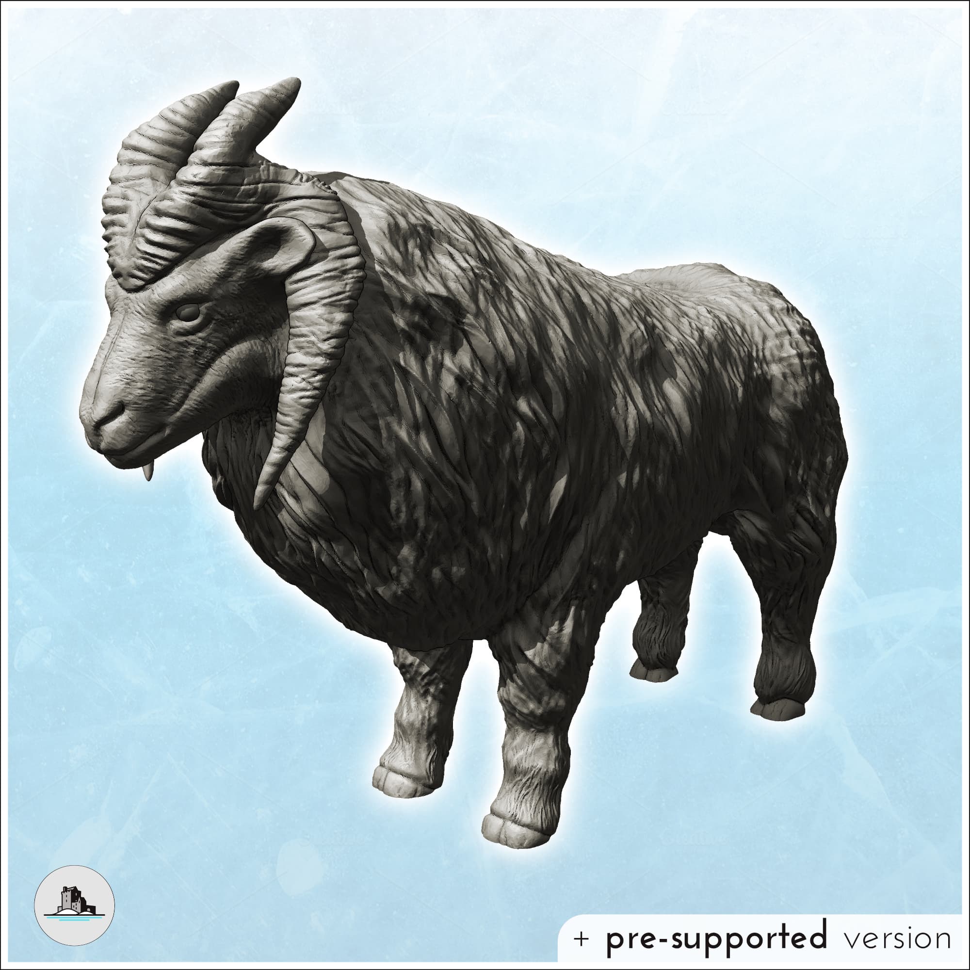 Four-horned ram (18) by Hartolia Miniatures - Wargaming3D