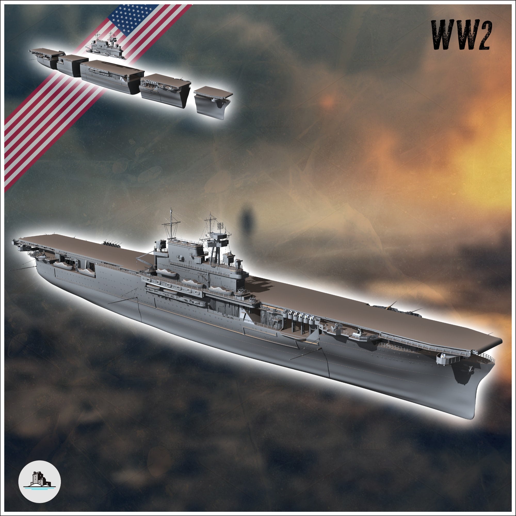 USS Yorktown (CV CVA CVS-10) US aircraft carrier (Essex class) by ...