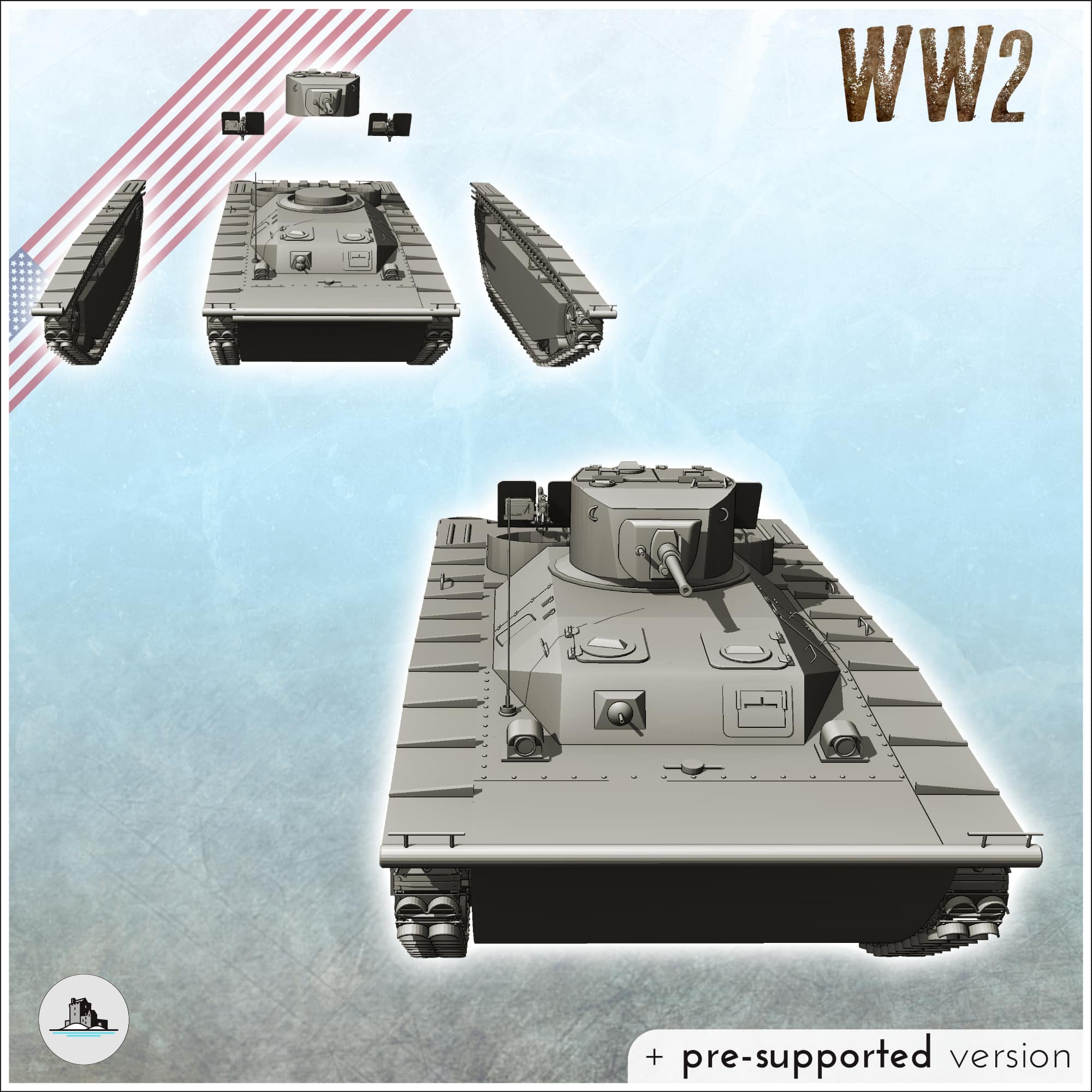 LVTA-1 Amtrack american amphibious landing craft (13) by Hartolia ...