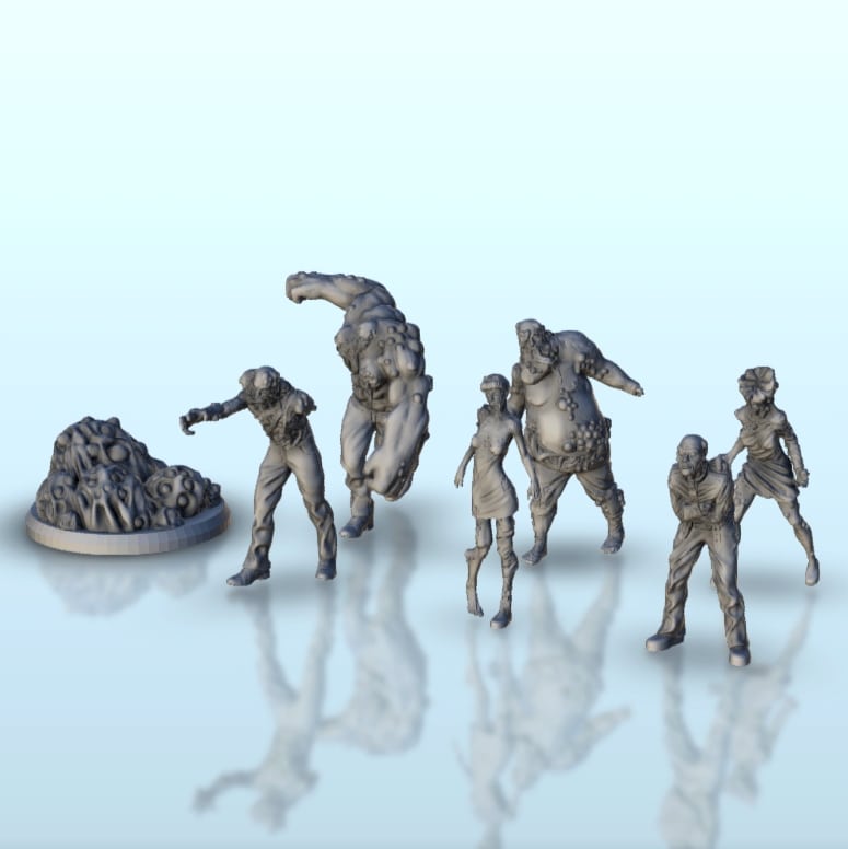 Set of six infected creatures and base 12 (+ supported versions) by ...