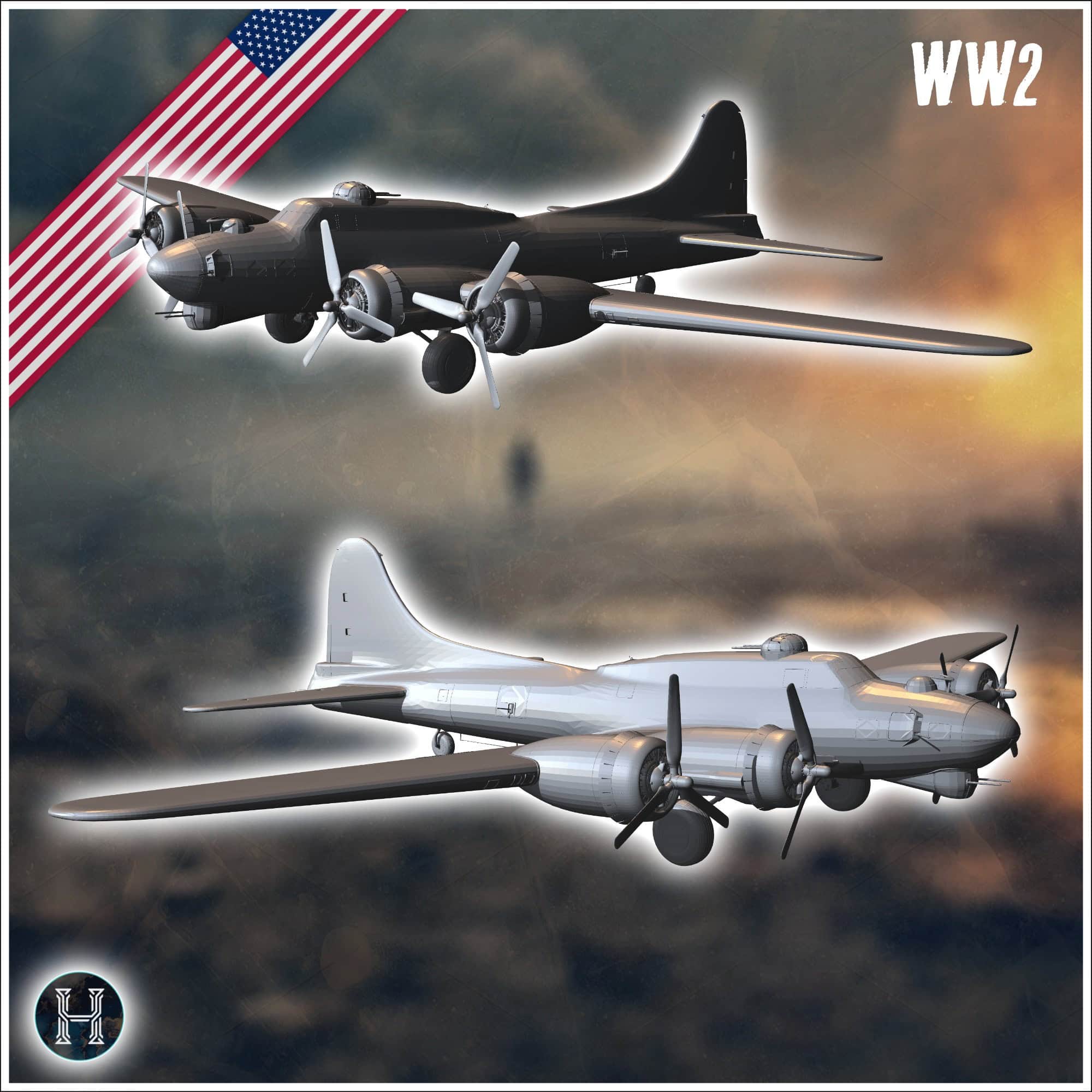 World War II aircrafts pack No. 1 by Hartolia Miniatures - Wargaming3D