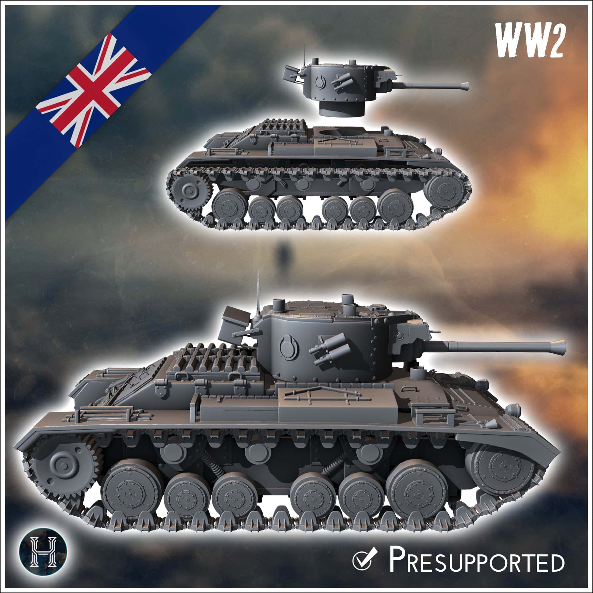 Valentine Mark Mk. X infantry tank by Hartolia Miniatures - Wargaming3D