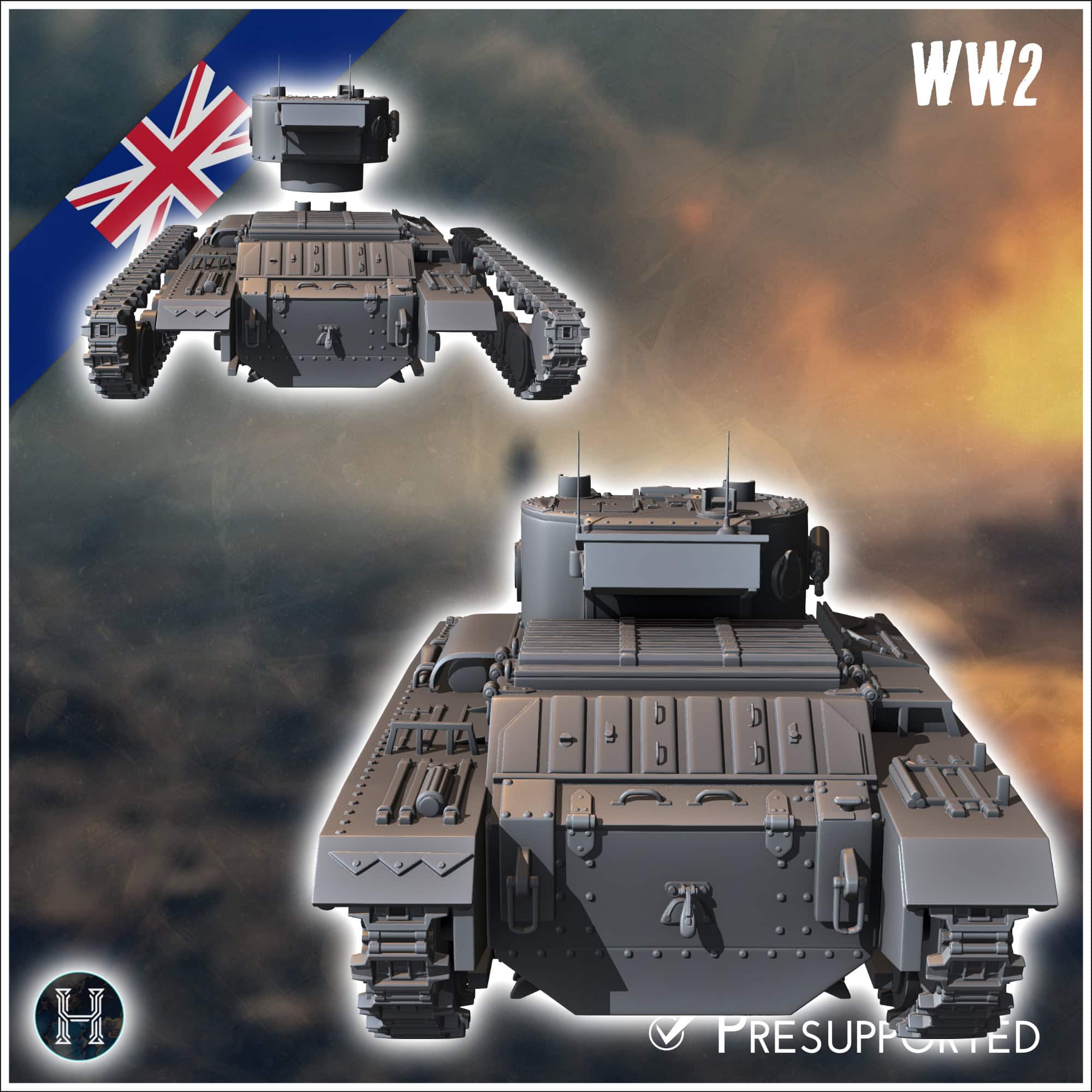 Valentine Mark Mk. X infantry tank by Hartolia Miniatures - Wargaming3D