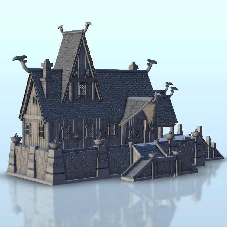 Viking large temple with stairs by Hartolia Miniatures - MiniHoarder