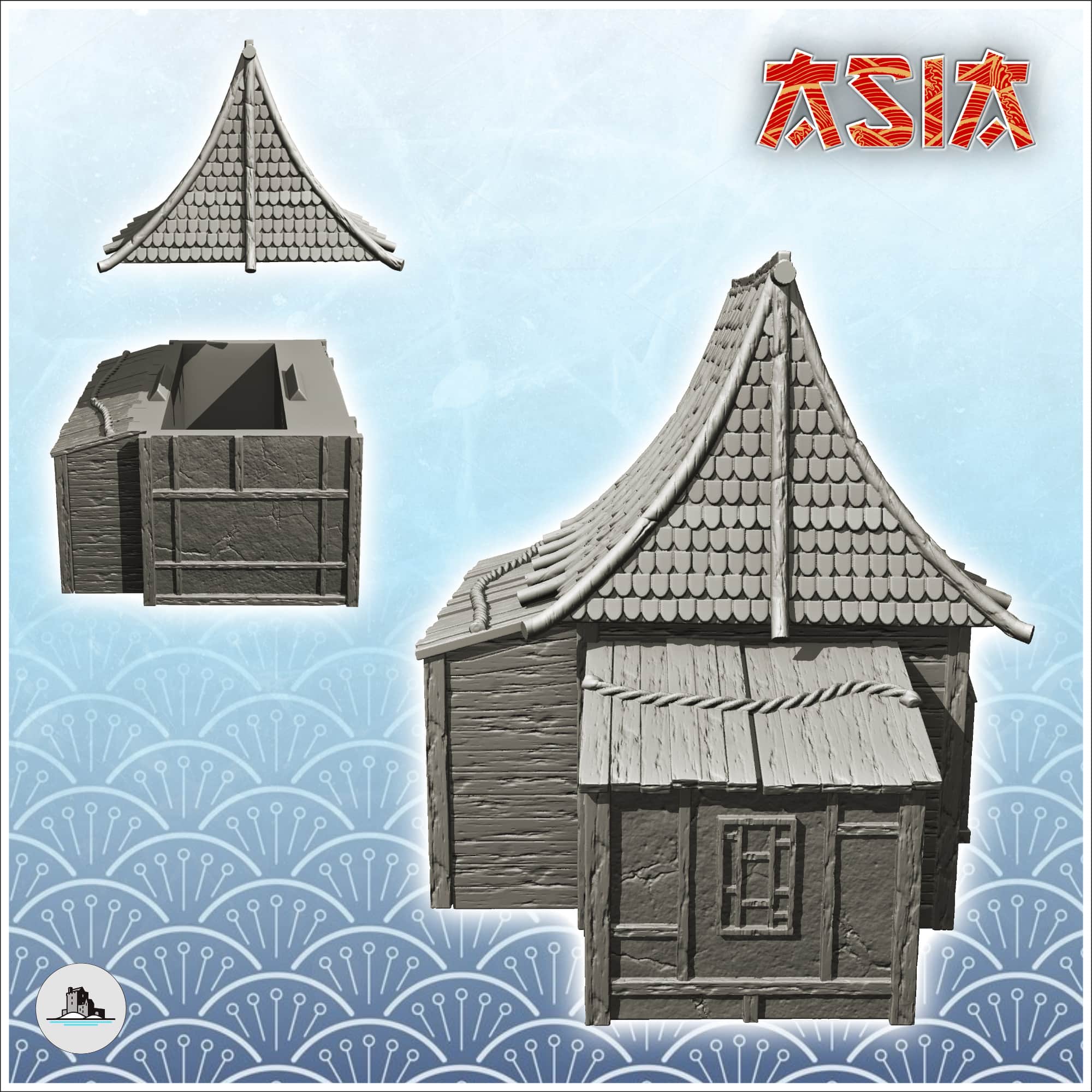 Asian house with big roof and annex (25) by Hartolia Miniatures ...
