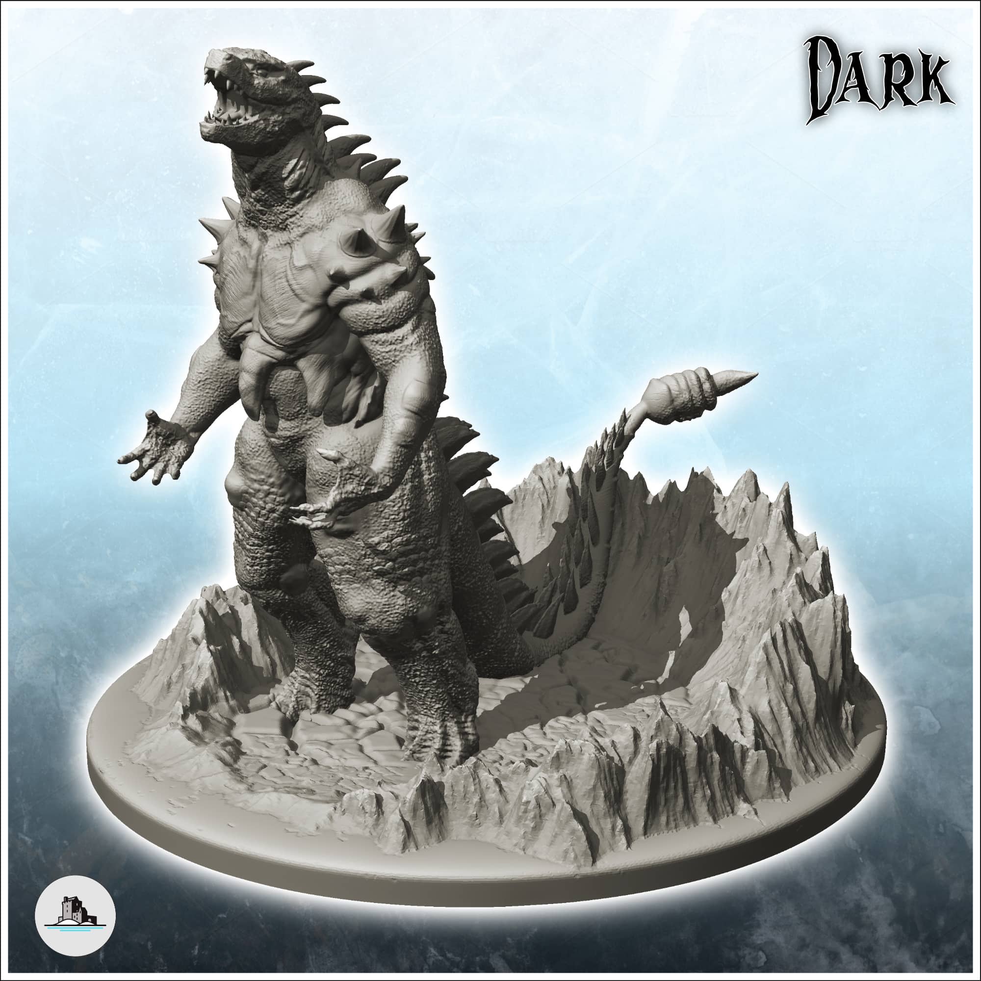 Godzilla dragon standing on ridge (5) by Hartolia Miniatures - MiniHoarder
