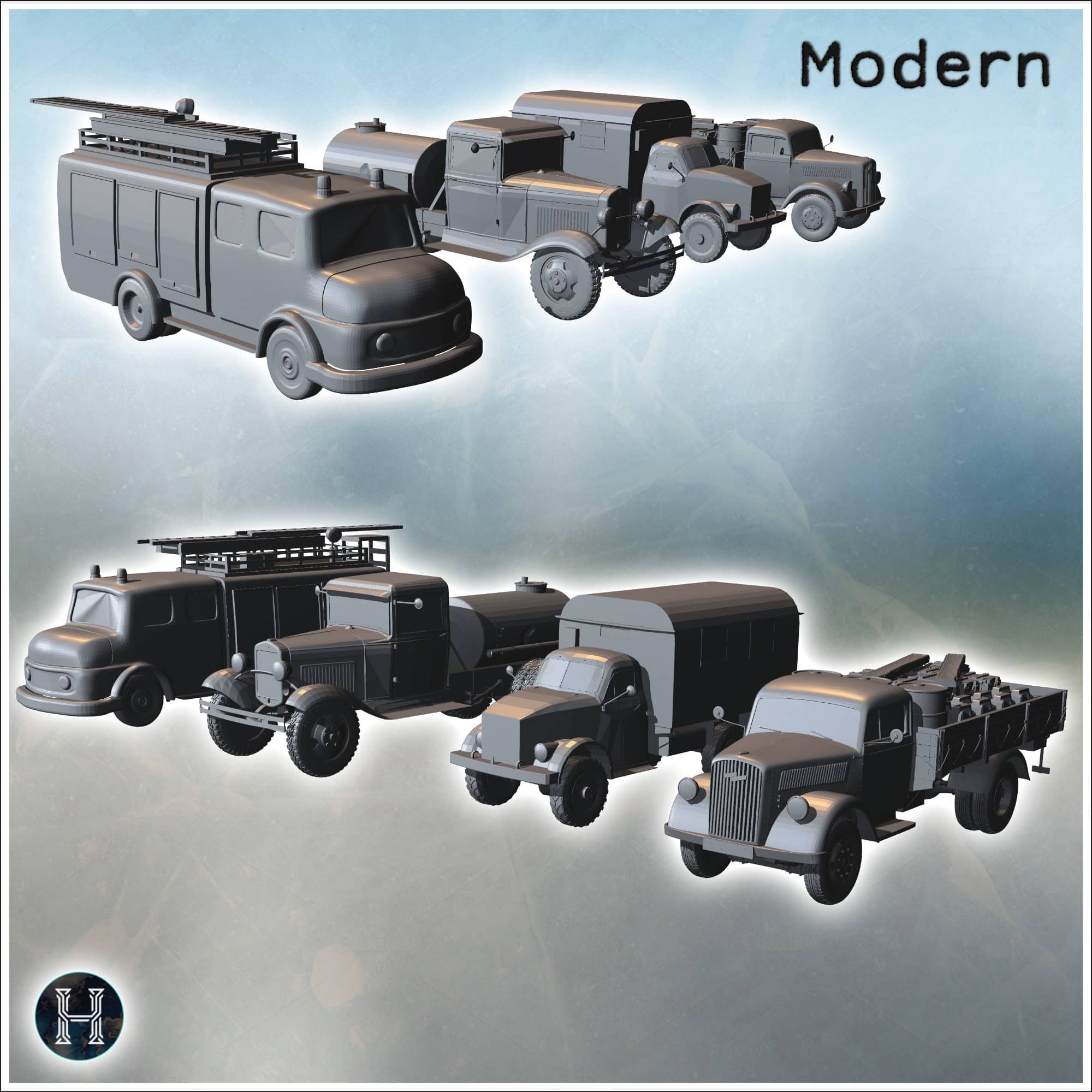 Modern city pack No. 12 by Hartolia Miniatures - Wargaming3D