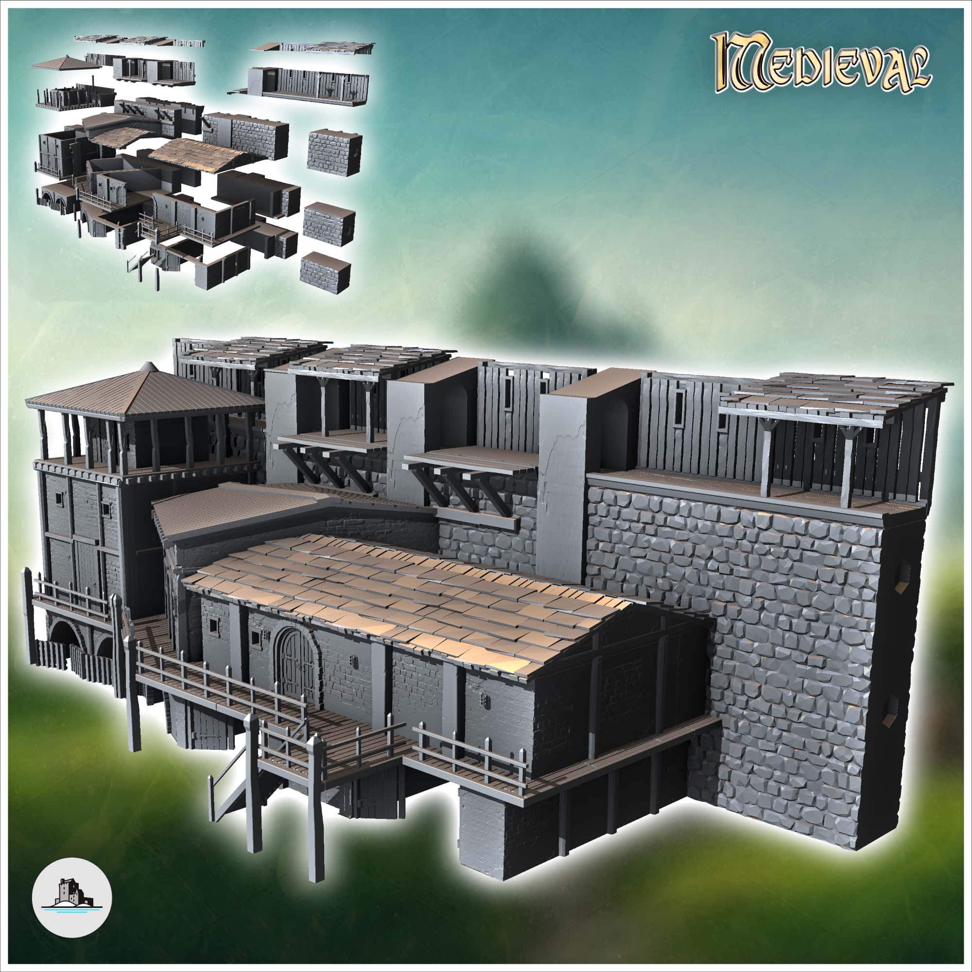 Medieval fortification pack No. 1 by Hartolia Miniatures - Wargaming3D