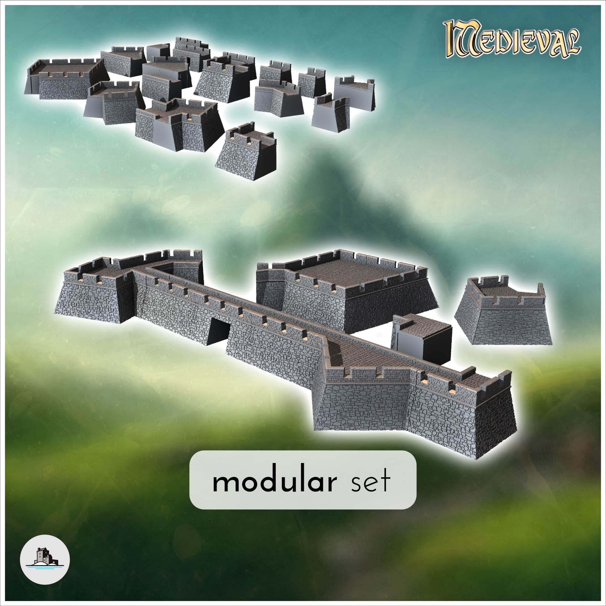 Medieval fortification pack No. 1 by Hartolia Miniatures - Wargaming3D