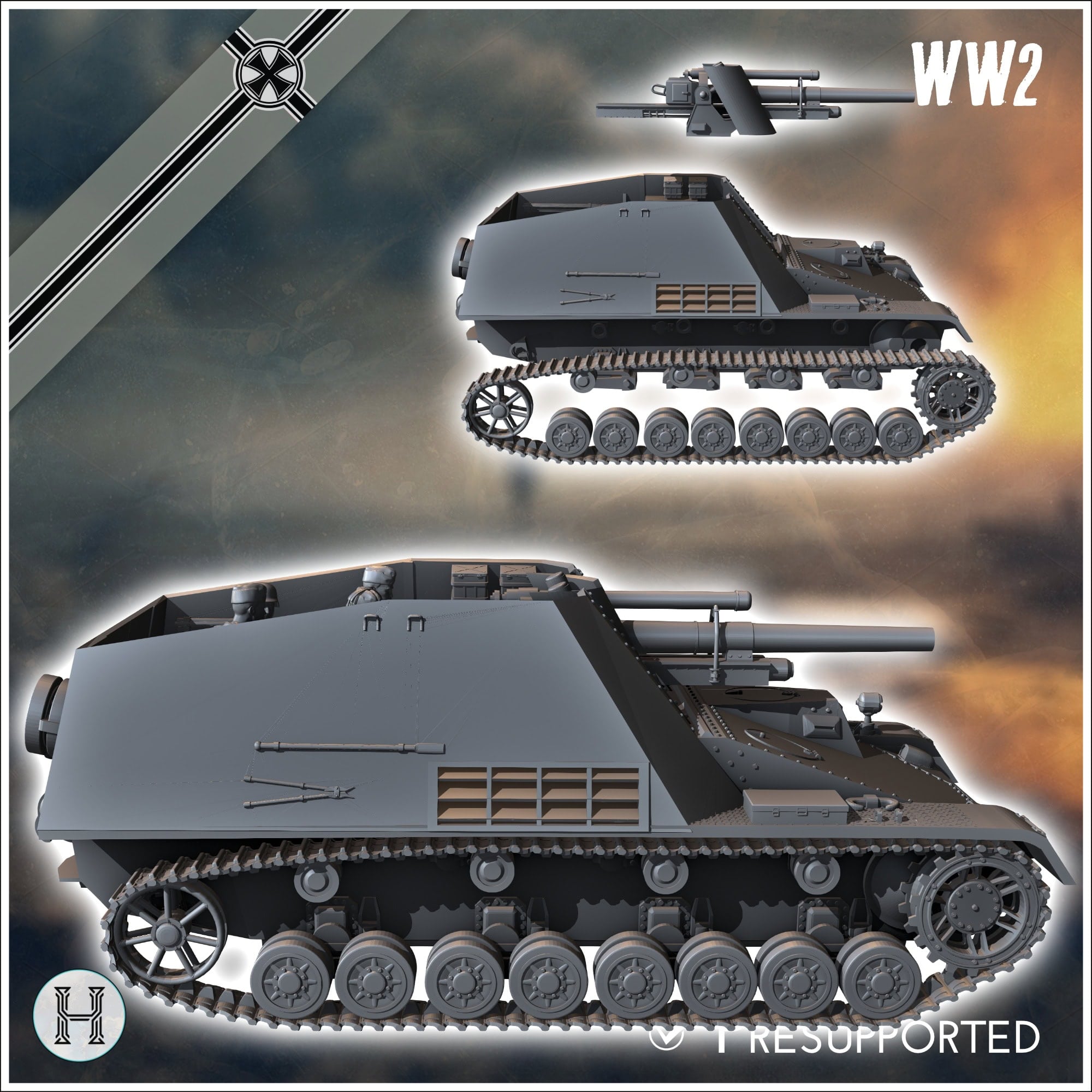 Hummel-Wespe 105mm SPG by Hartolia Miniatures - Wargaming3D