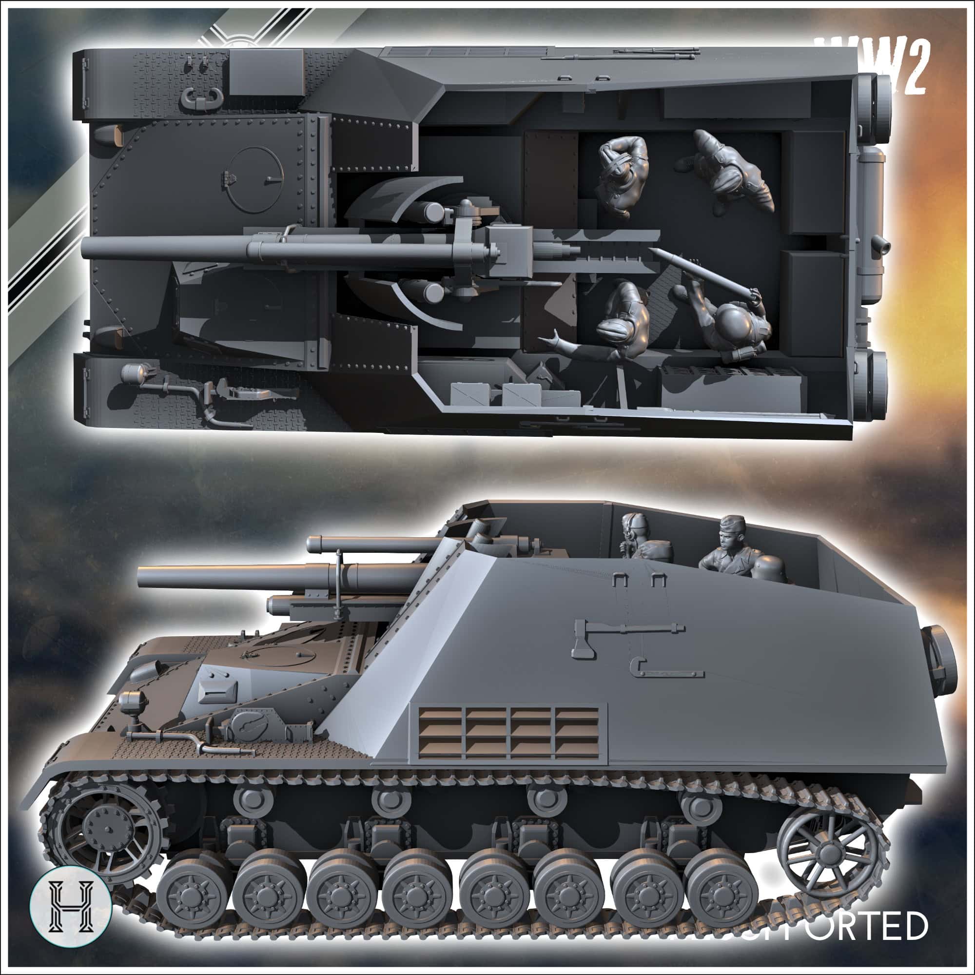 Hummel-Wespe 105mm SPG by Hartolia Miniatures - Wargaming3D