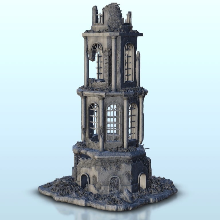 Ruined tower with large windows 6 by Hartolia Miniatures - Wargaming3D