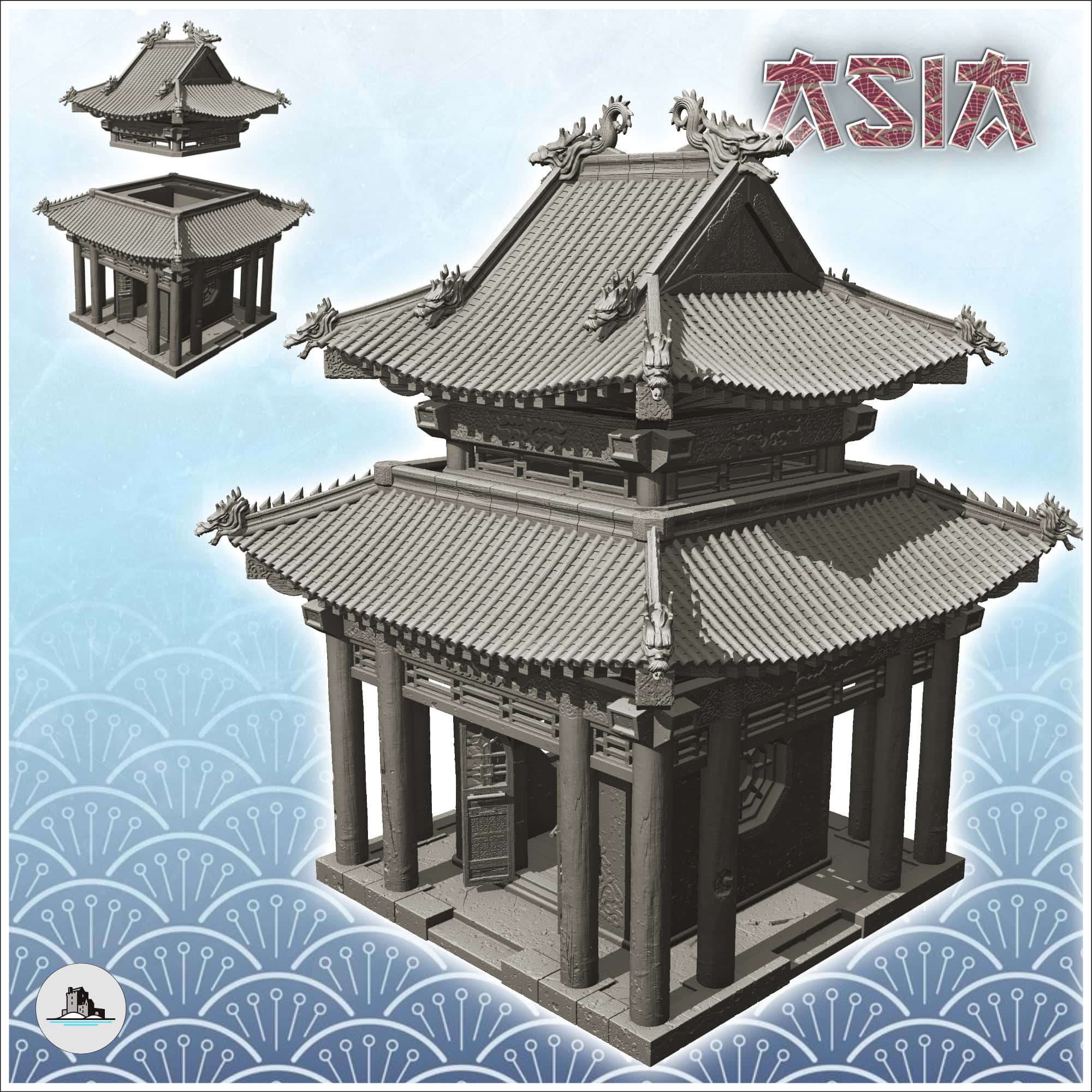 Asian altar with double roof and columns (31) by Hartolia Miniatures ...