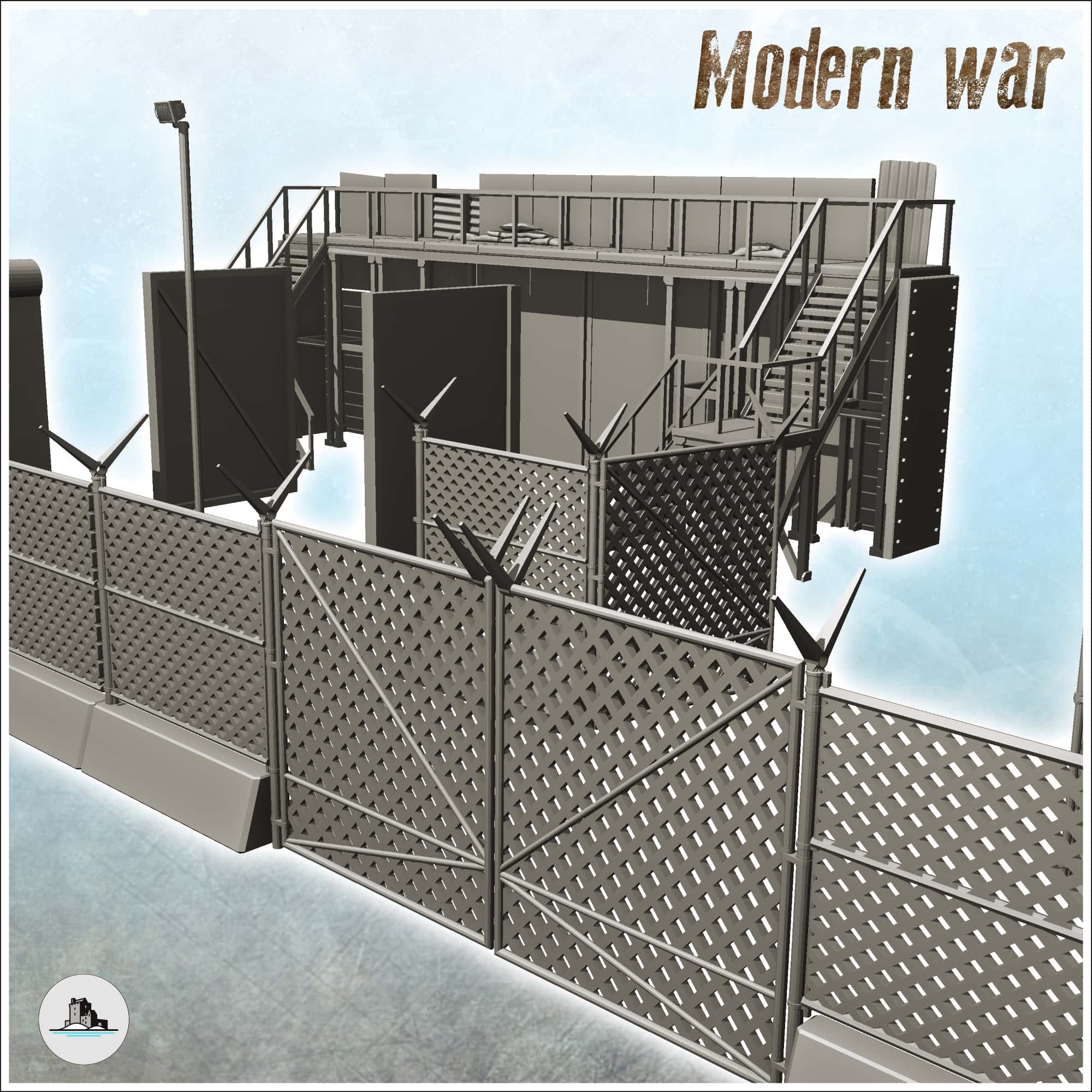 Set of concrete block fence and barrier for fortified position (2) by ...