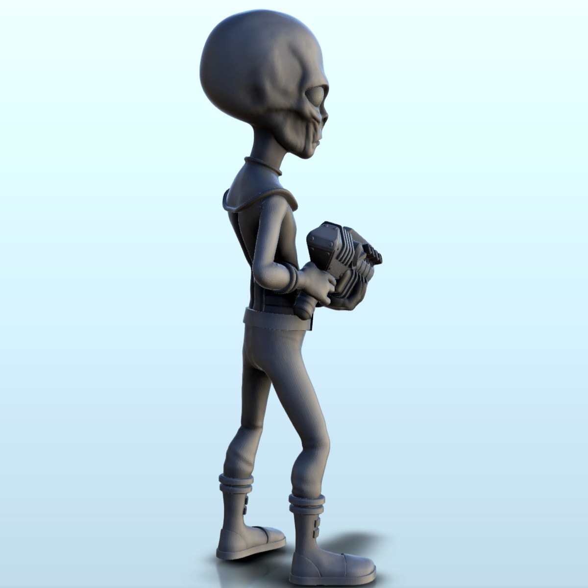 Static alien soldier with space assault rifle (23) (+ pre-supported ...