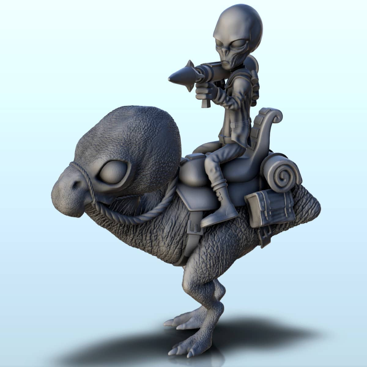 Alien with rocket mounted on two-legged animal (20) (+ pre-supported ...