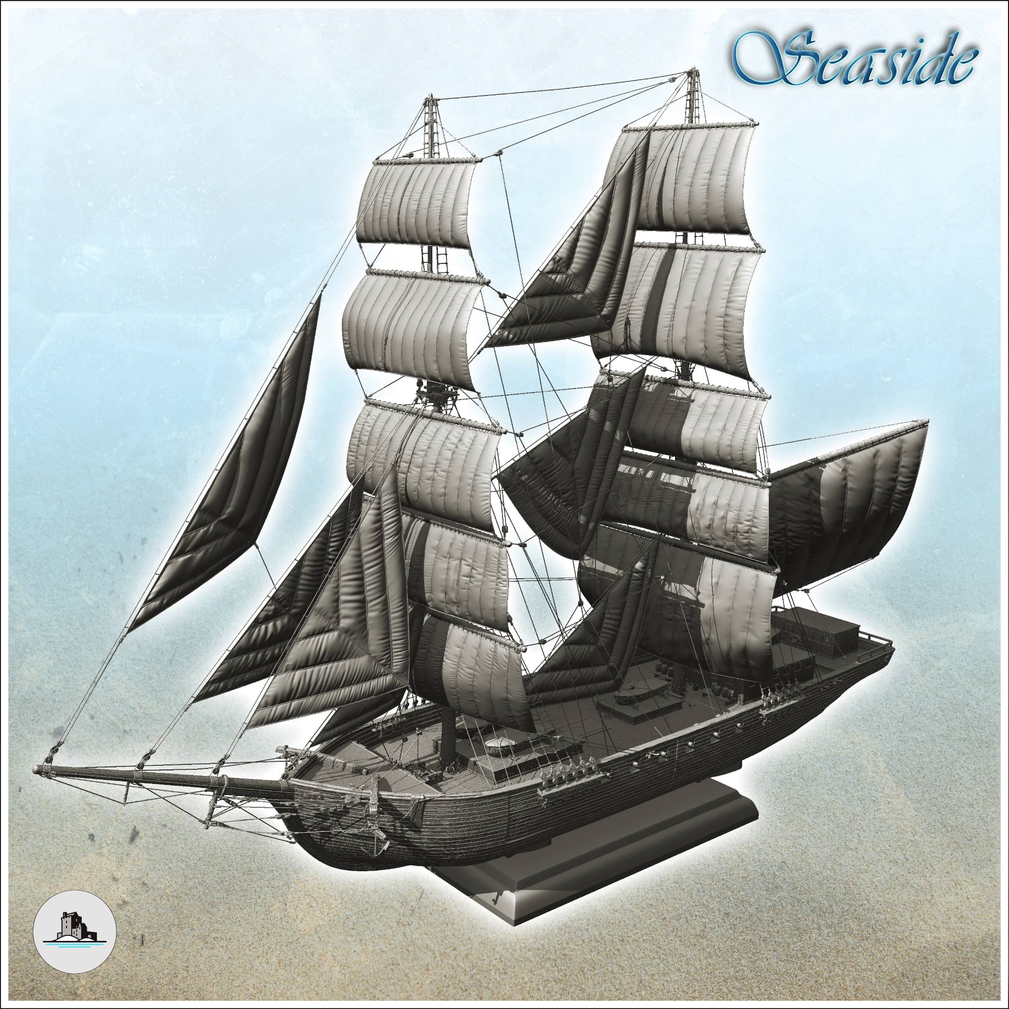Brig sailing ship with two main masts (2) by Hartolia Miniatures ...