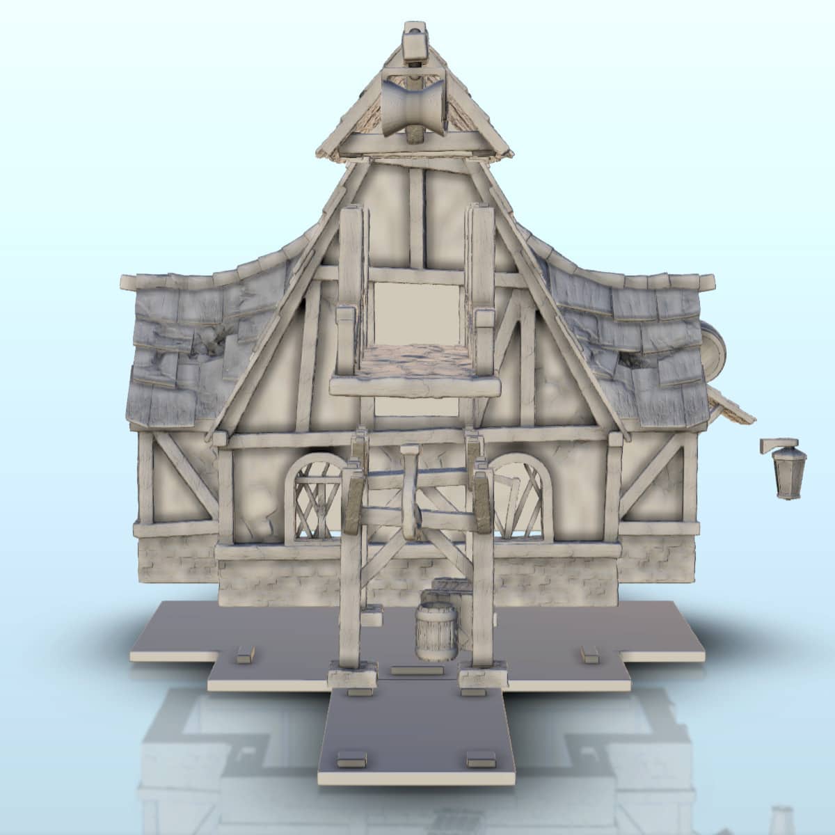 Medieval storage warehouse with pulley extension for handling (11) by ...