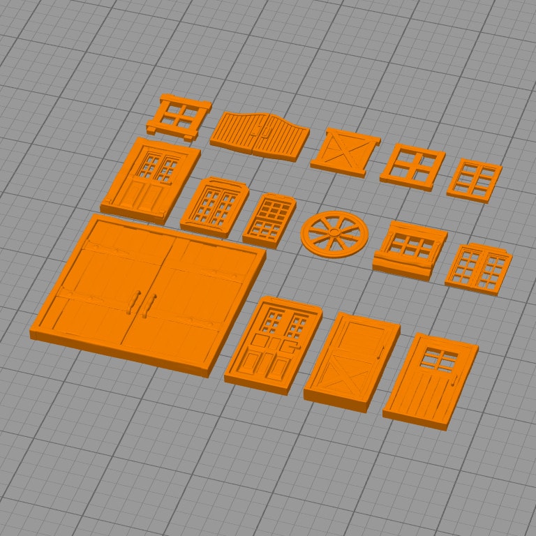 Wild West set of windows and doors by Hartolia Miniatures - Wargaming3D
