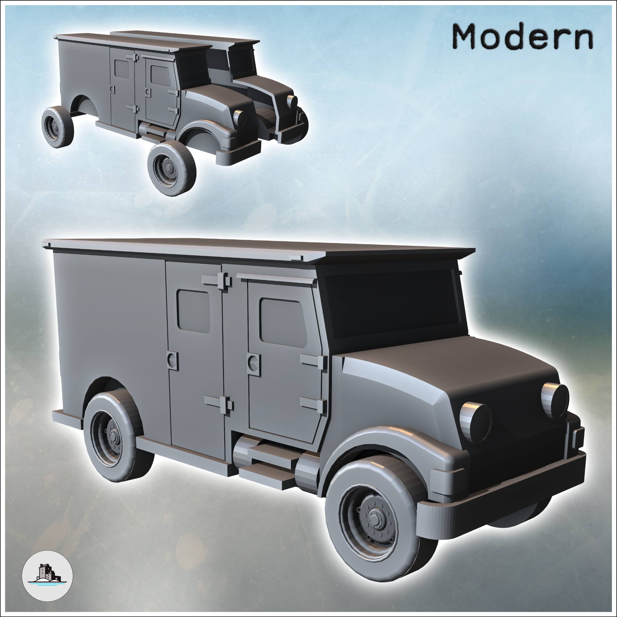 Police Armoured Van with Side Door (5) by Hartolia Miniatures - Wargaming3D