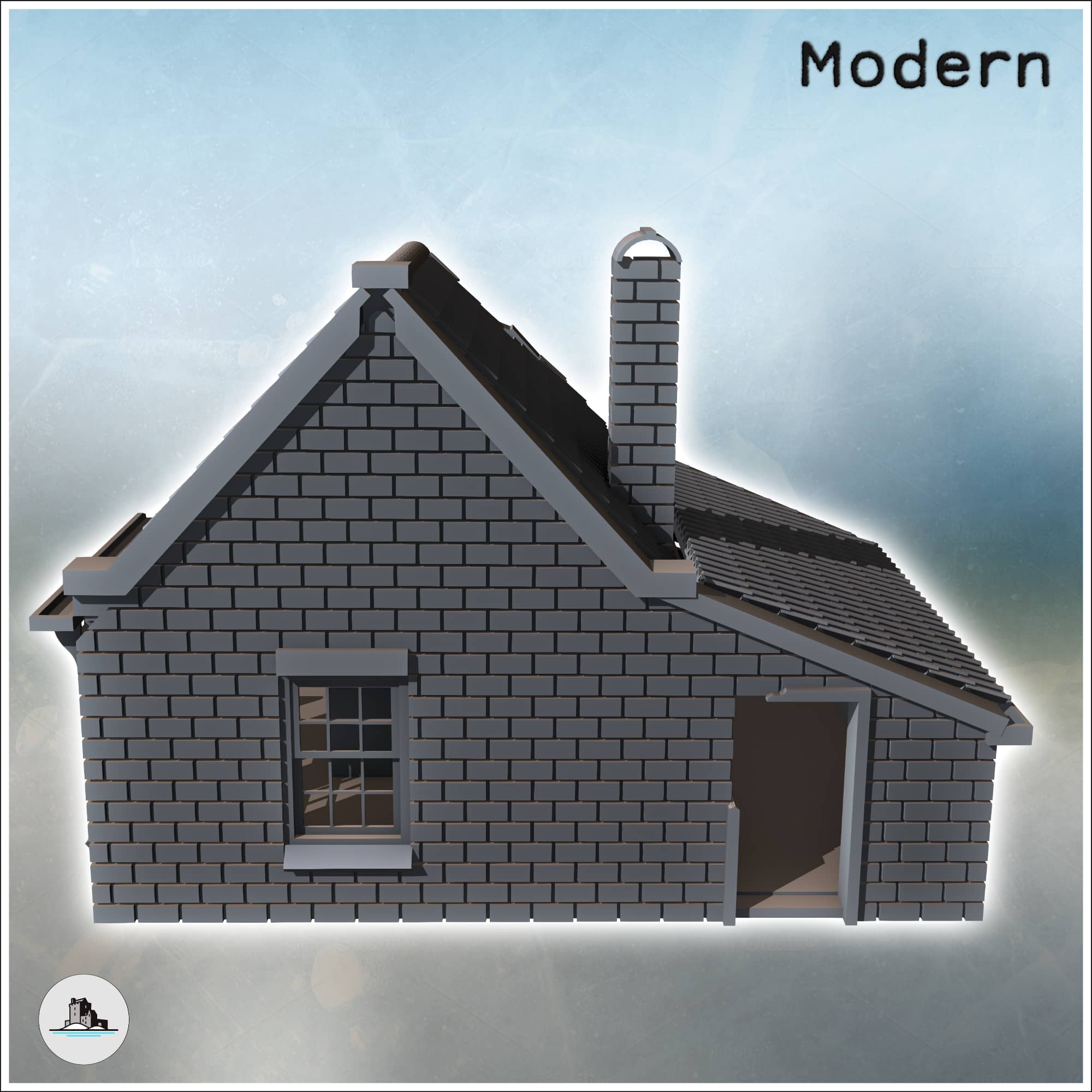 Single-story house with brick walls tiled roof and rear annex (9) by ...