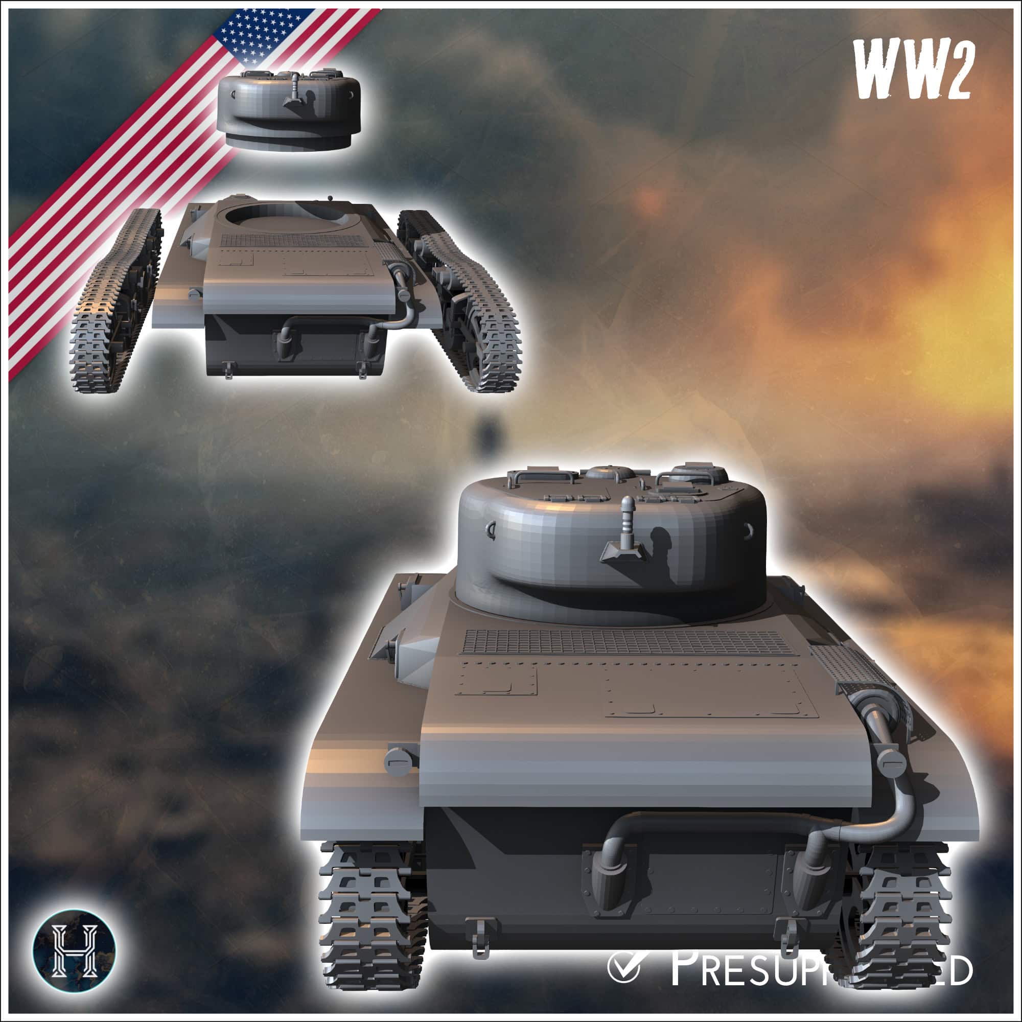 M22 Locust light airborne tank by Hartolia Miniatures - Wargaming3D