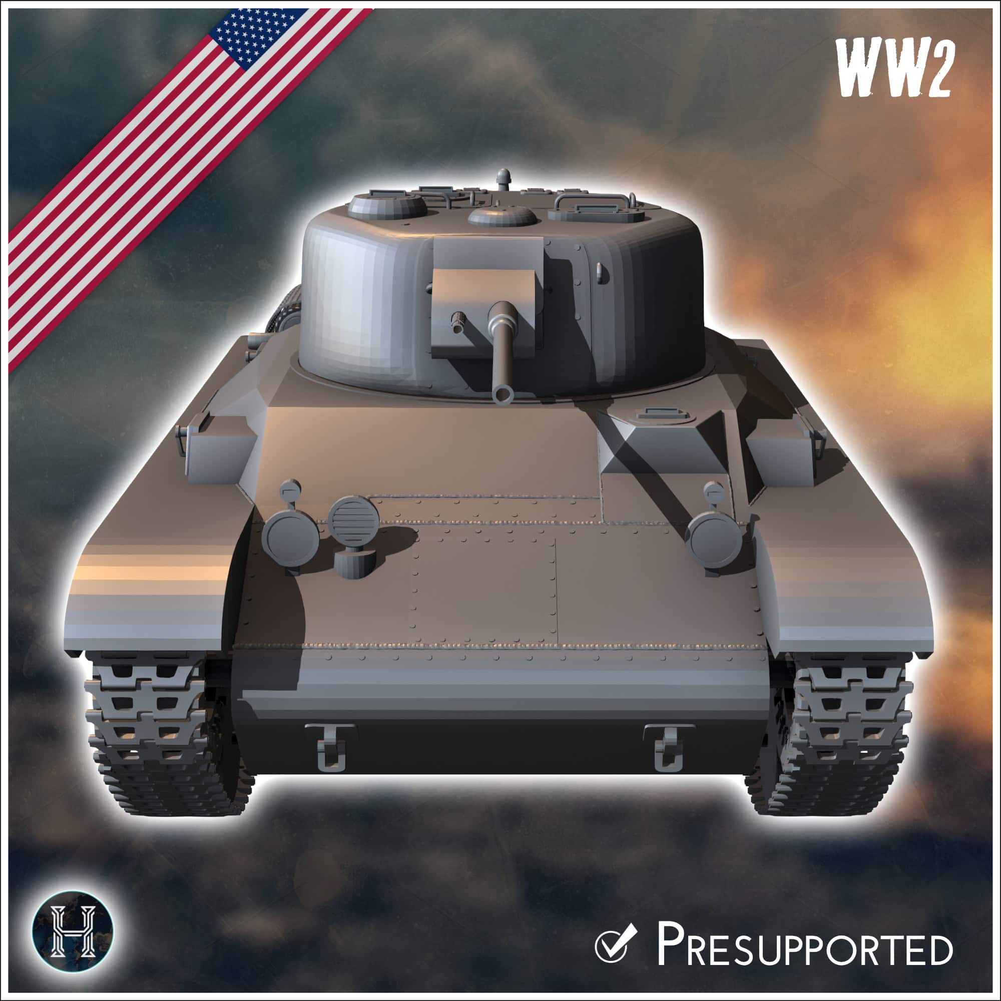 M22 Locust light airborne tank by Hartolia Miniatures - Wargaming3D