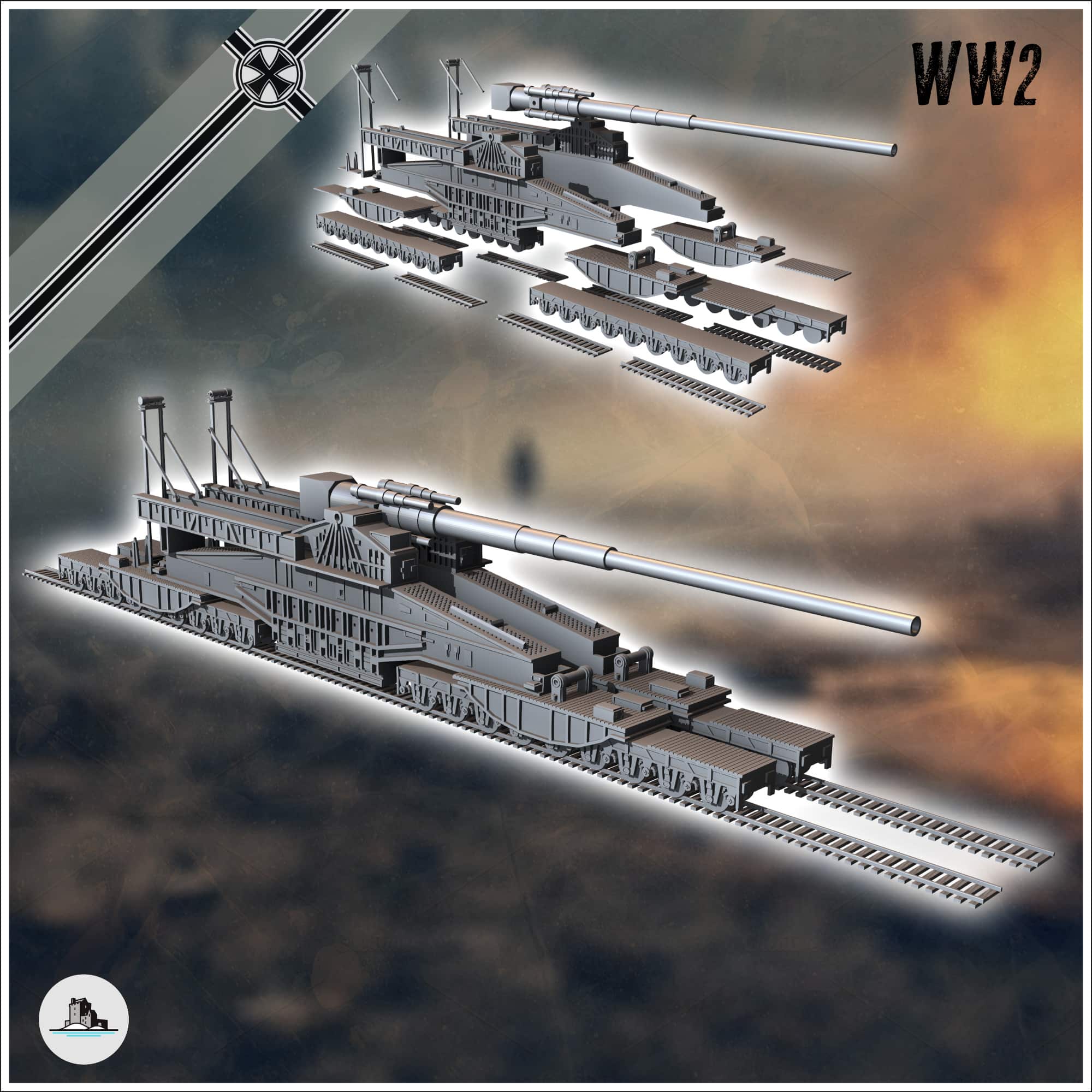Schwerer Gustav Krupp heavy German railway gun siege artillery (3) by ...