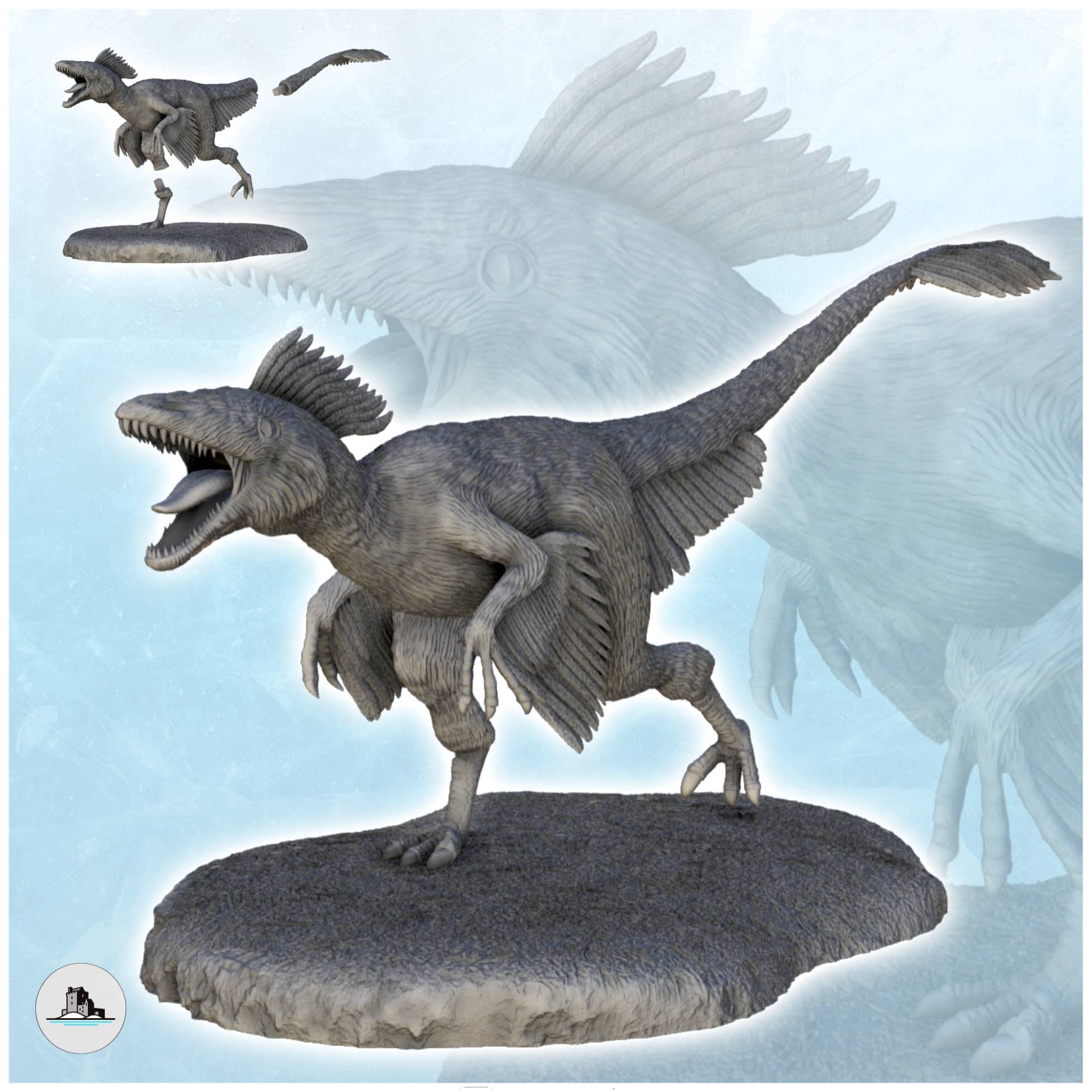 Achillobator dinosaur (5) by Hartolia Miniatures - Wargaming3D