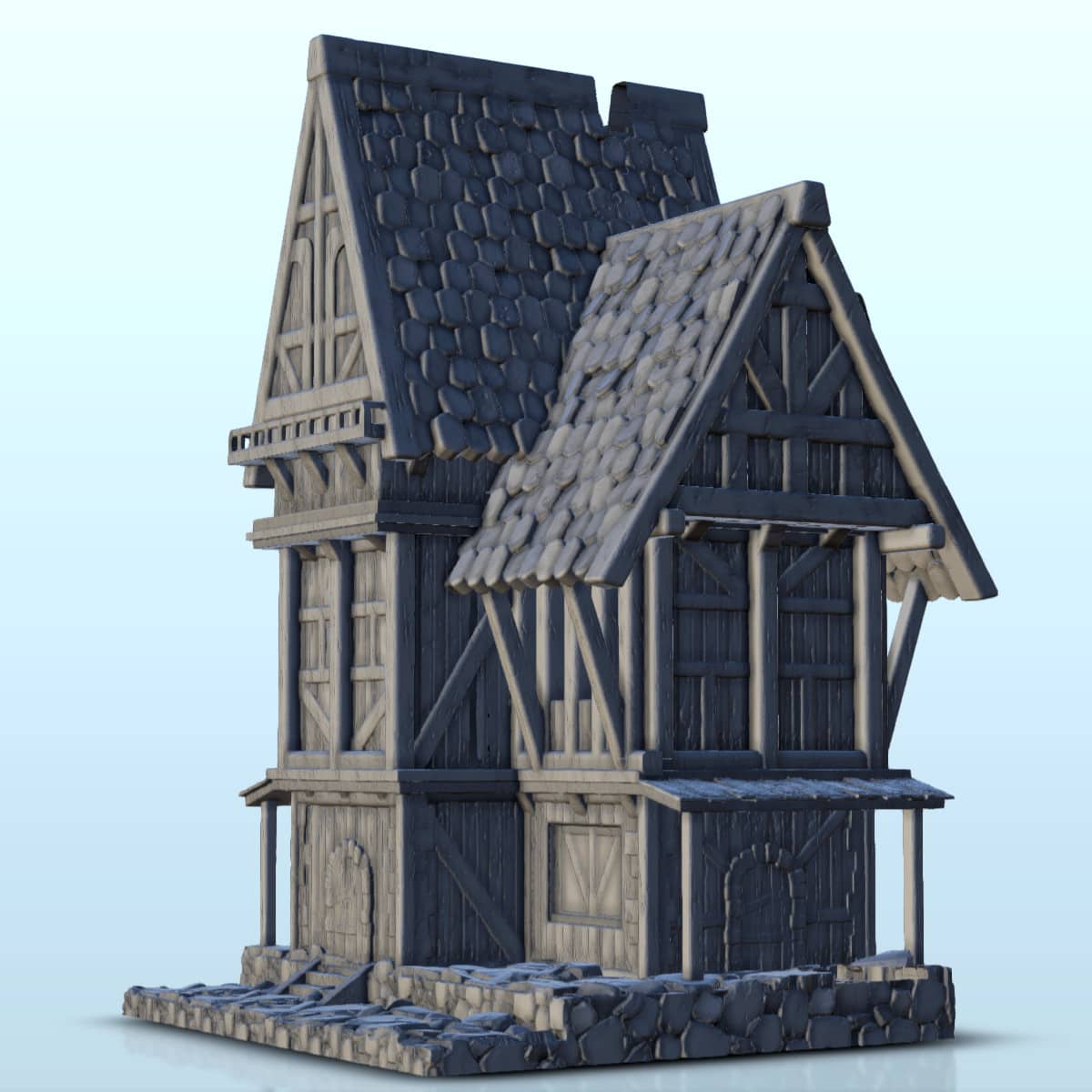 Large multi-storey medieval house with terraces and canopy (2) by ...