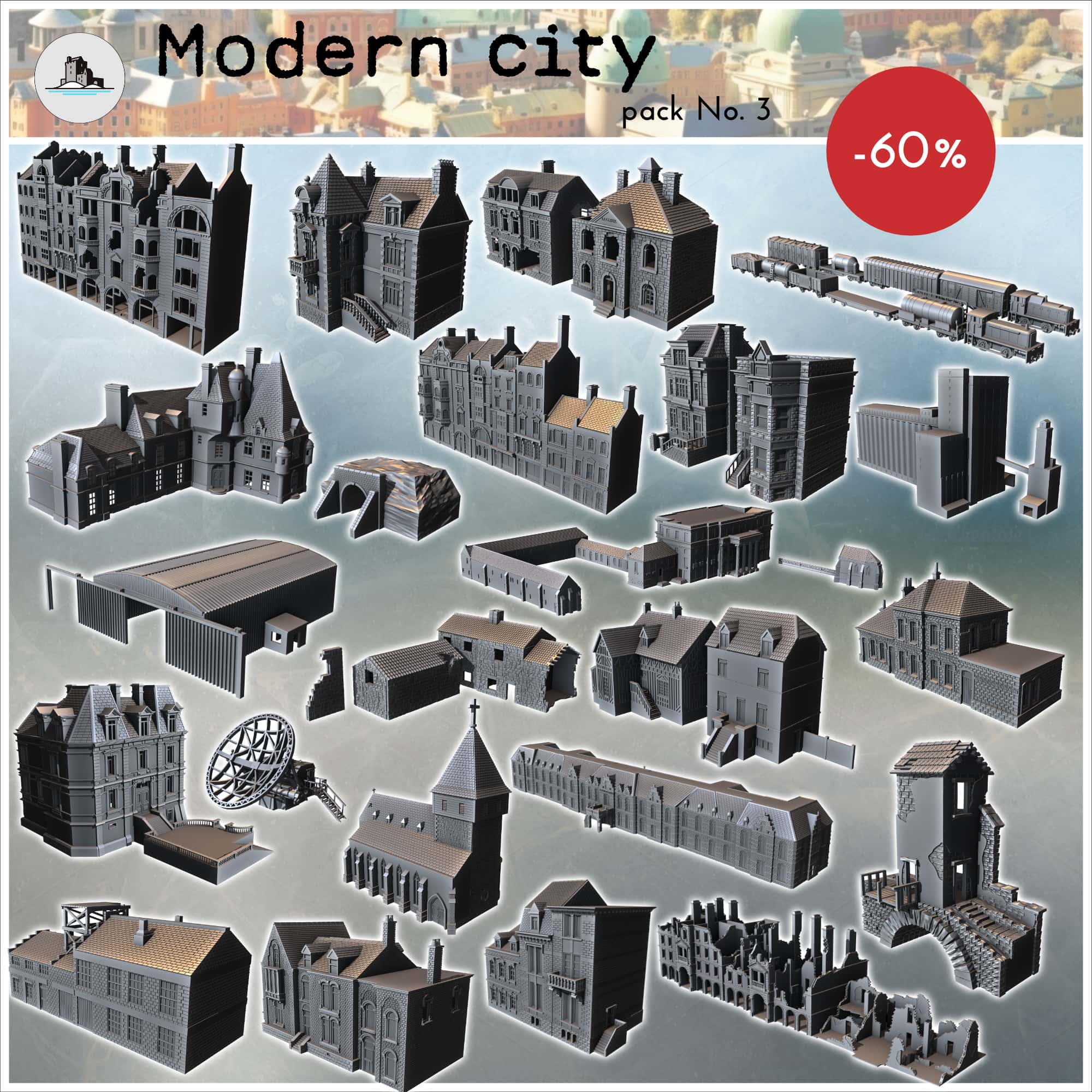 Modern city pack No. 3 by Hartolia Miniatures - MiniHoarder