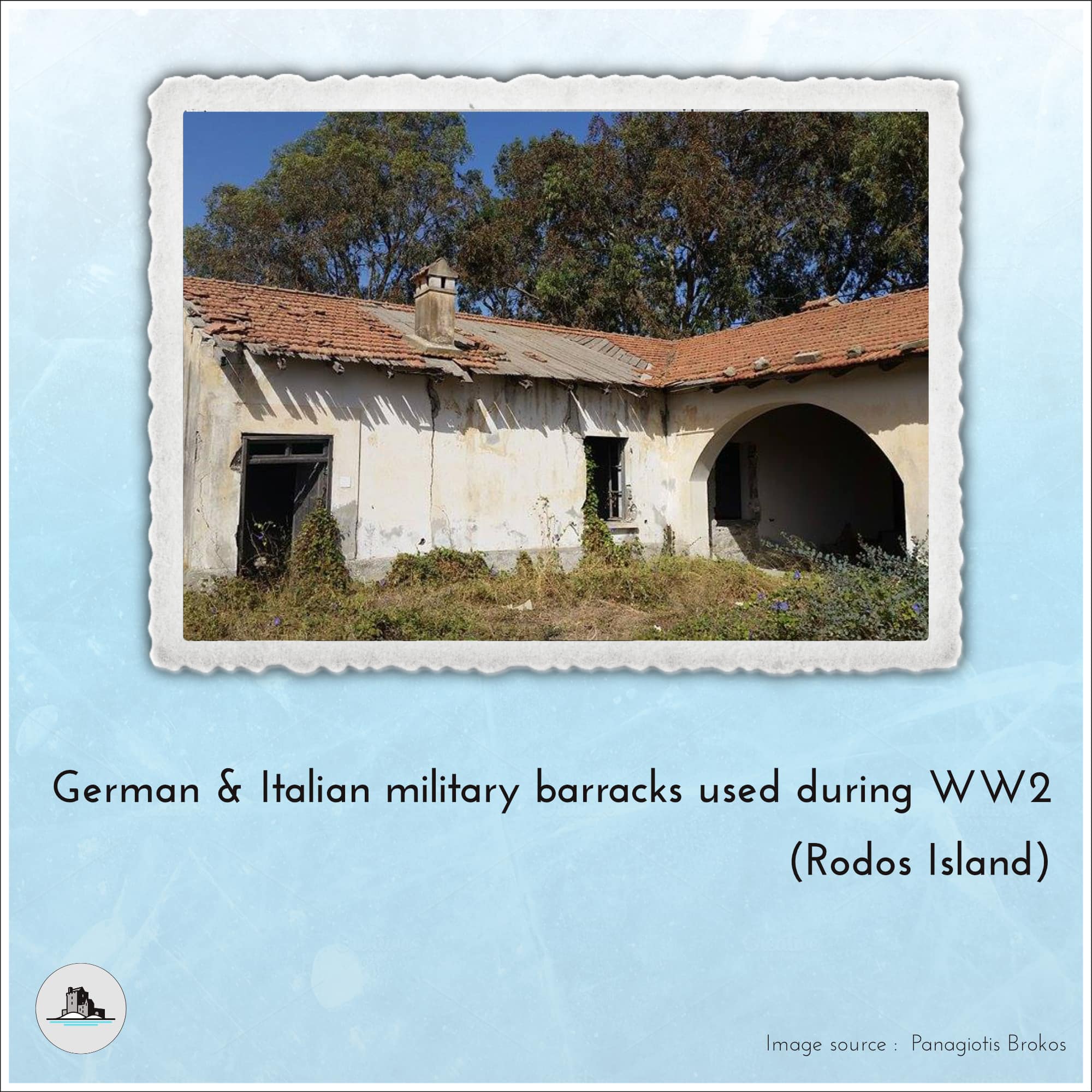 Military barracks with central access arch and tile roof (3) by ...