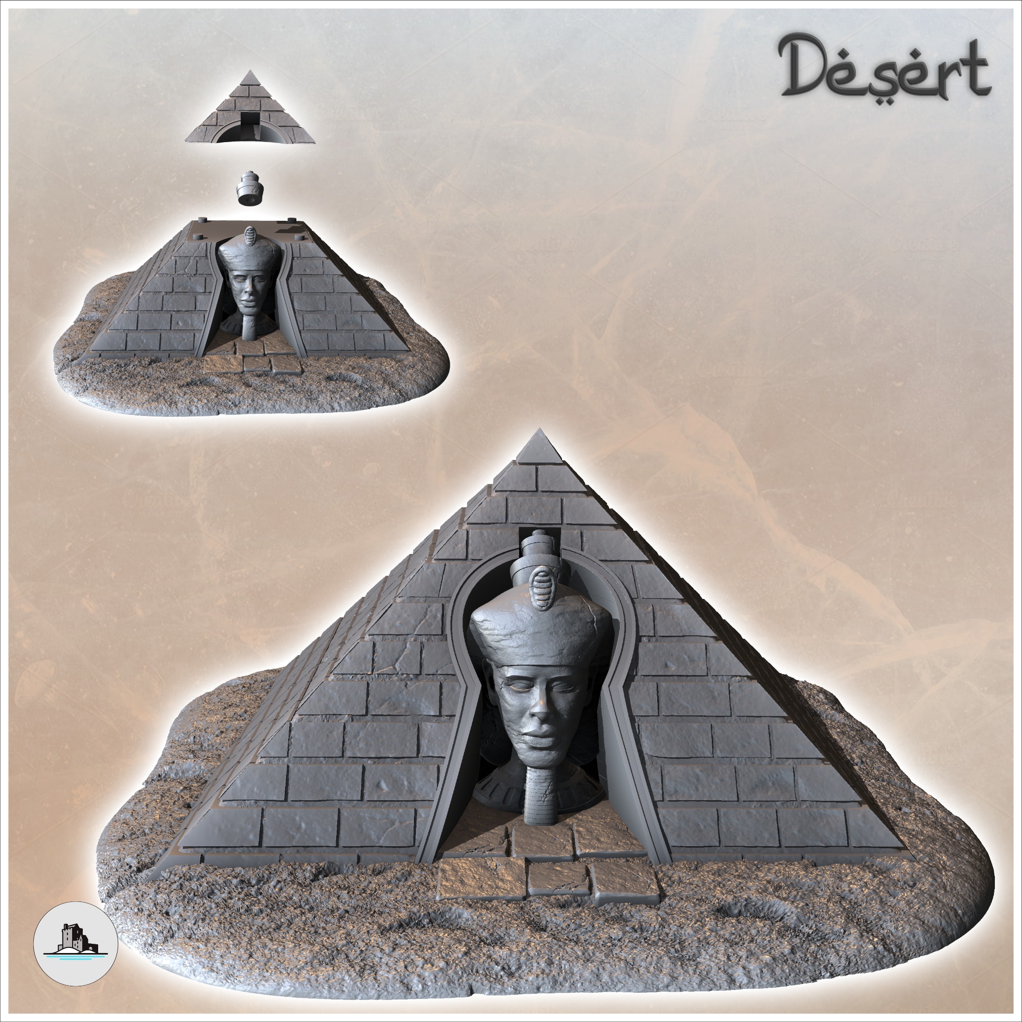 Egyptian Pyramid with Large Carved Pharaoh Statue (21) by Hartolia ...